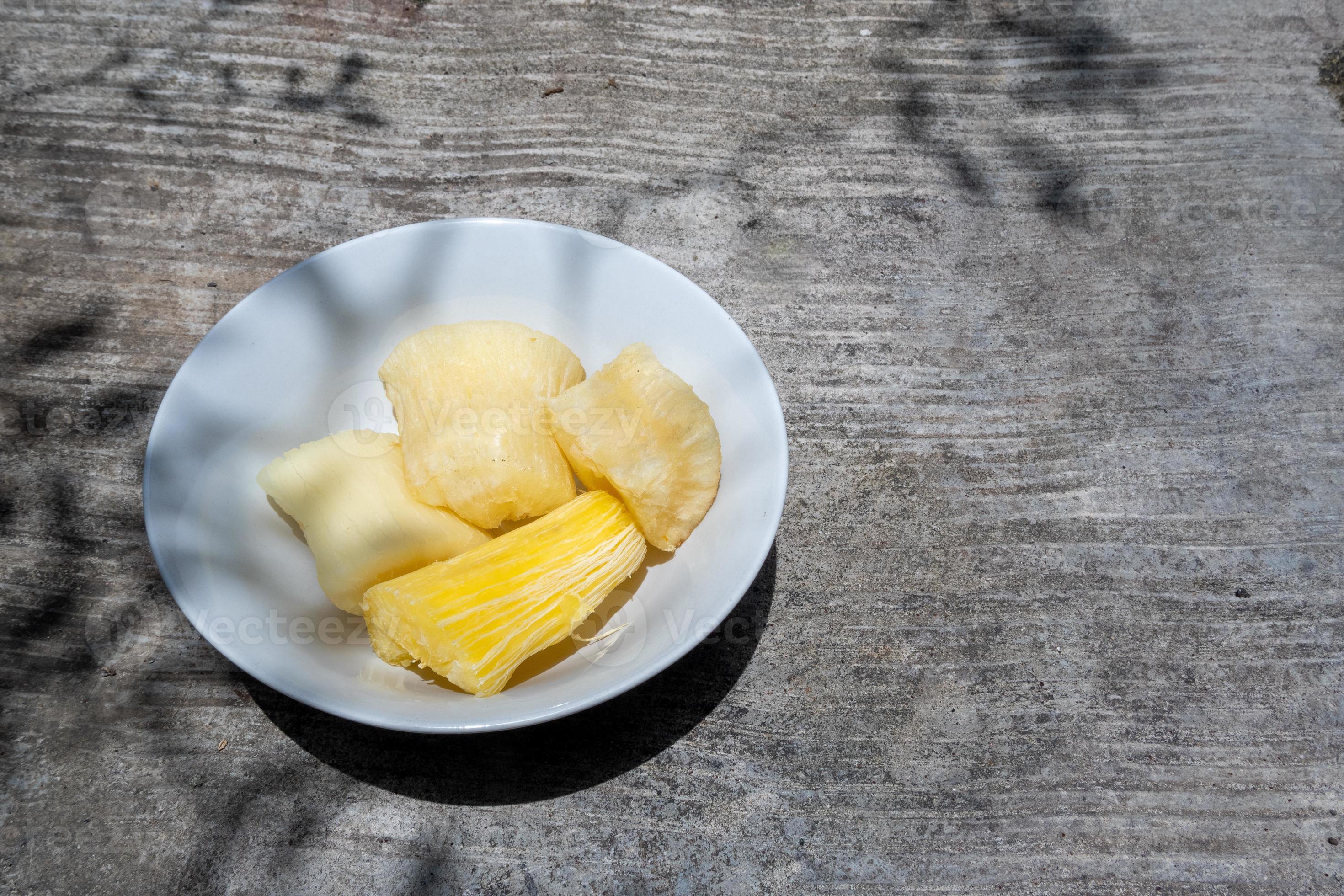 Boiled Cassava Is Better Than Fried Cassava Cassava In White Bowl With Shadow Of Leaves