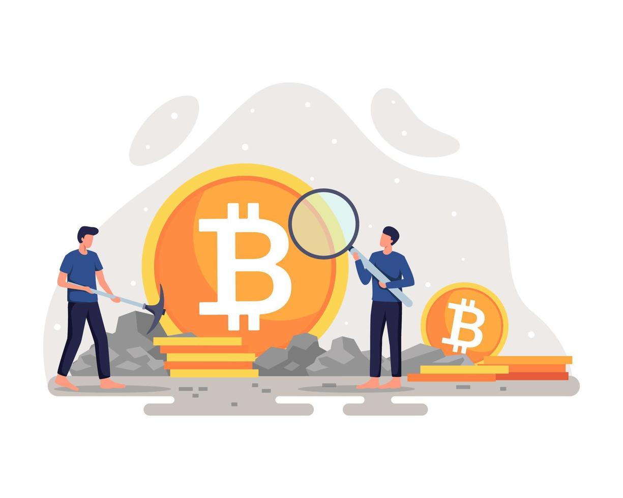Crypto currency mining illustration 6916154 Vector Art at Vecteezy