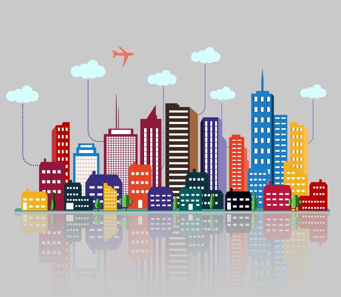 Colorful Building and City 6917609 Vector Art at Vecteezy