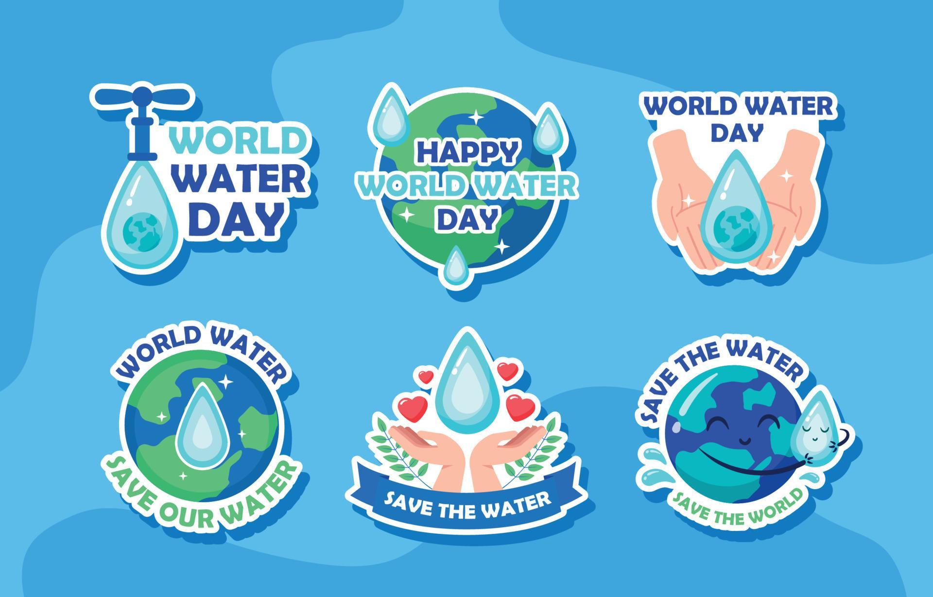 World Water Day Sticker Pack 6918233 Vector Art at Vecteezy
