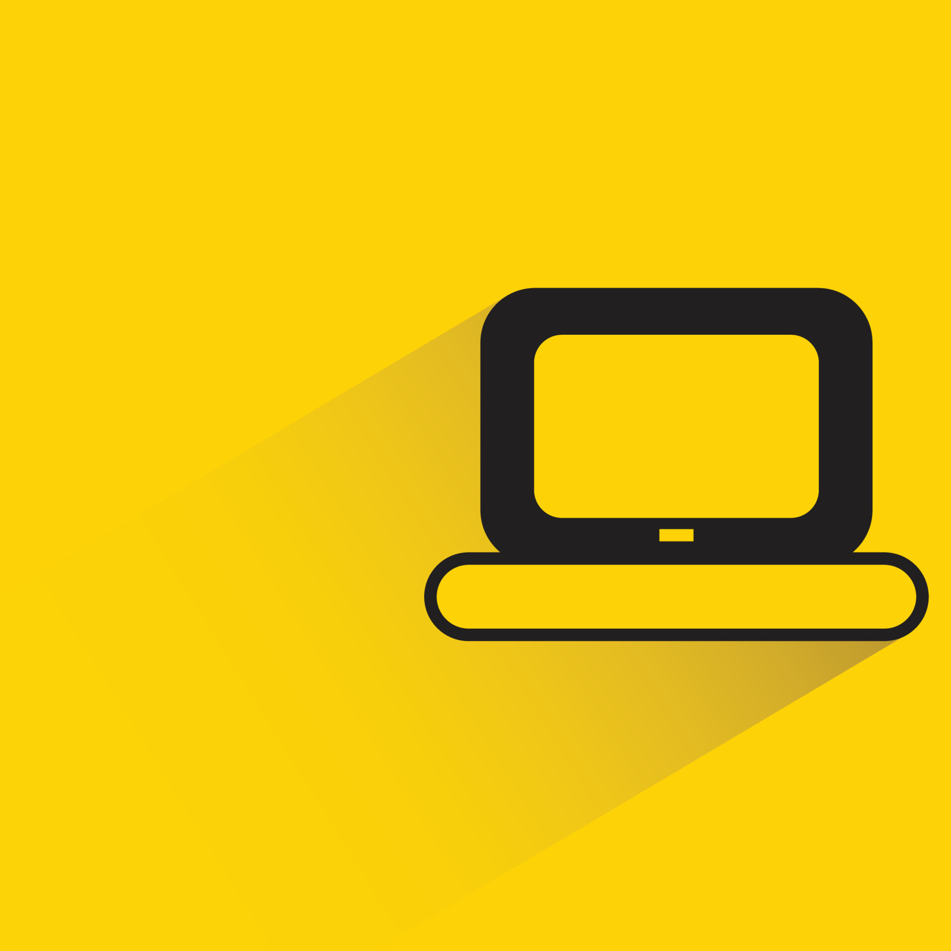 laptop computer on yellow background vector illustration 6919665 Vector ...