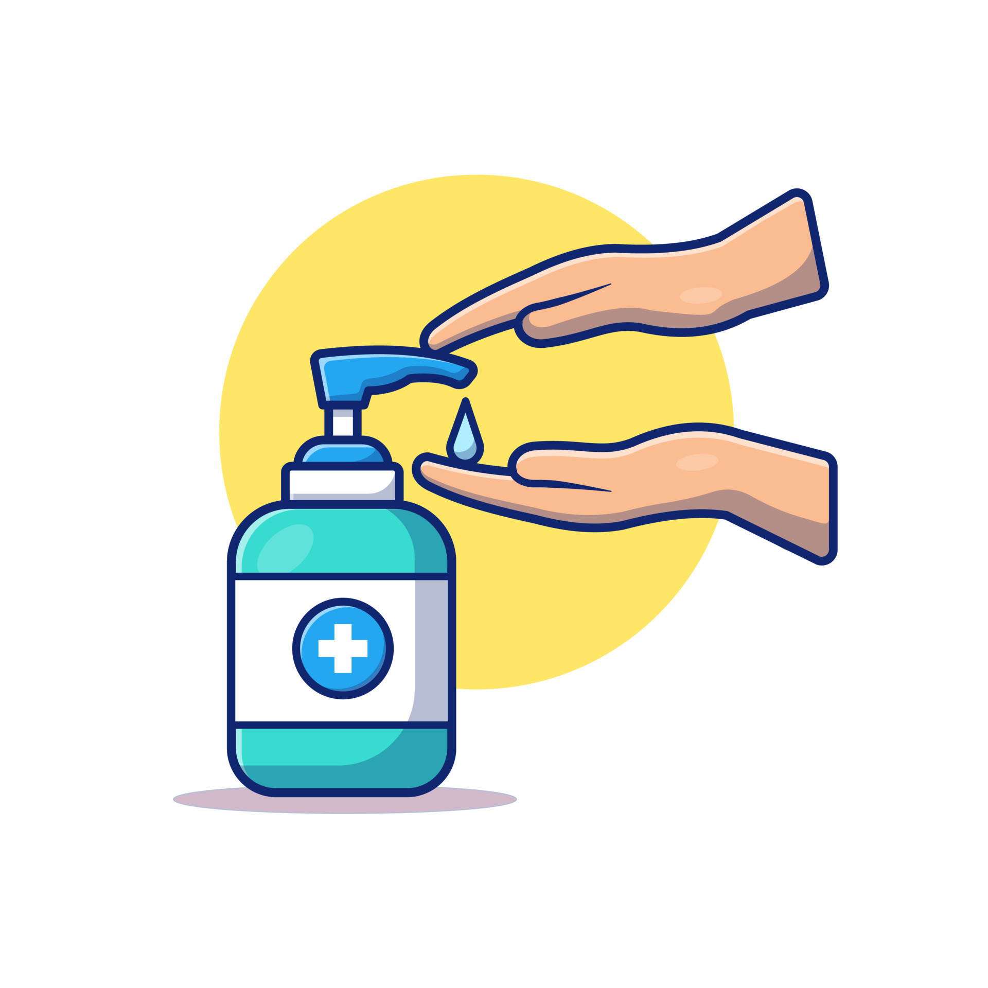 Washing Hand With Hand Sanitizer Cartoon Vector Icon Illustration ... Washing Hand With Hand Sanitizer Cartoon Vector Icon Illustration ...