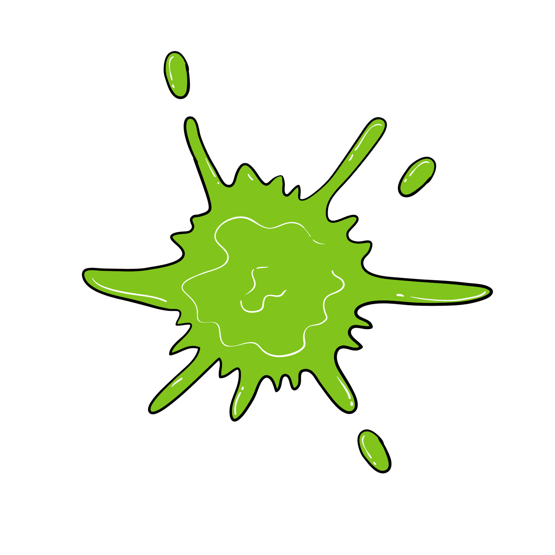 Illustration of splatter and dribble, spot and drop, slime and blob ...