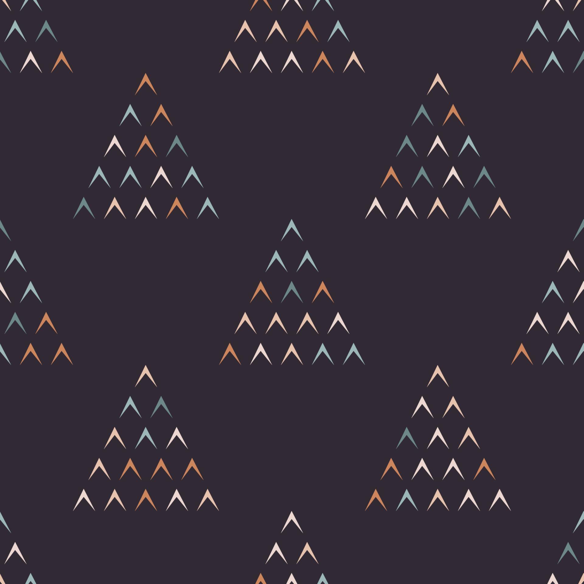 Random colorful small triangle in big shape seamless pattern on black ...