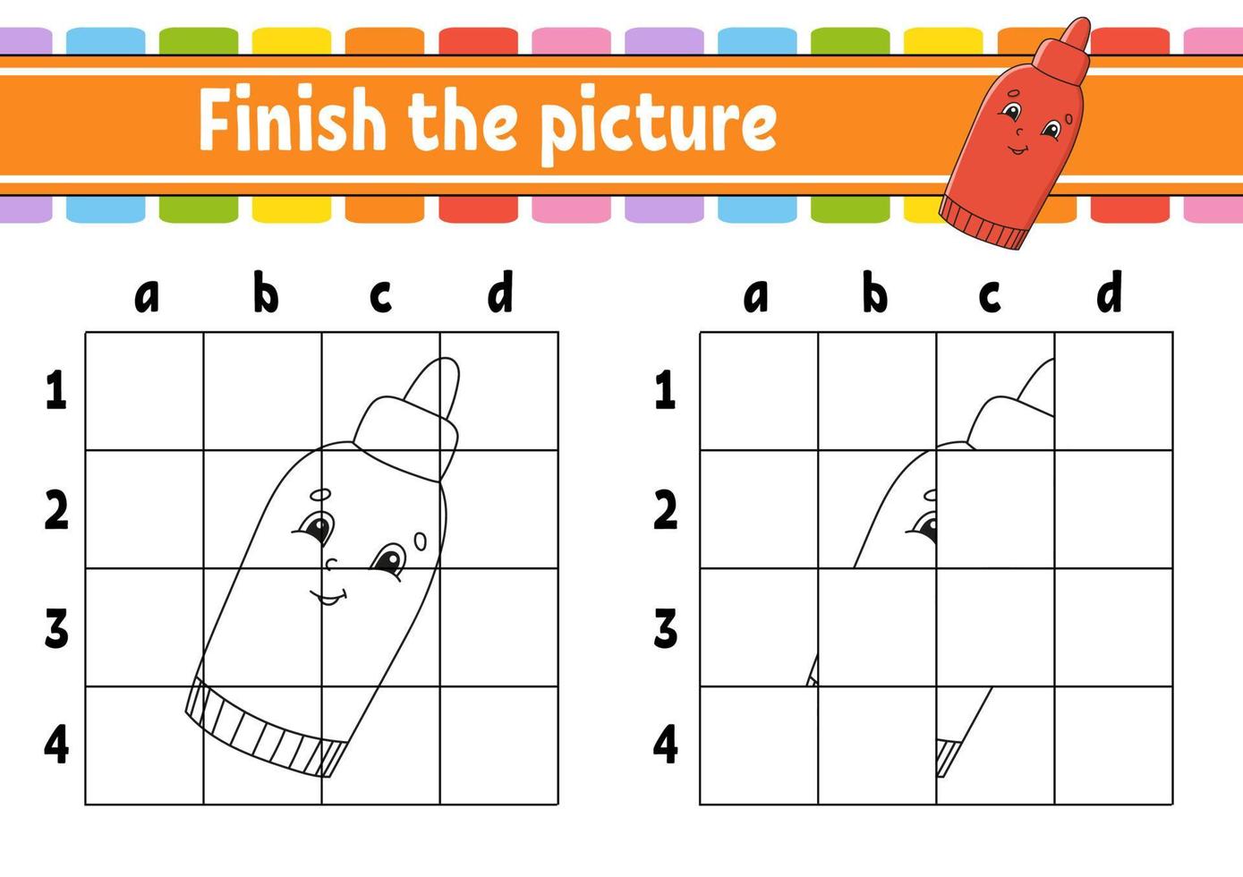 terminar la imagen. páginas de libros para colorear para niños. hoja de ...