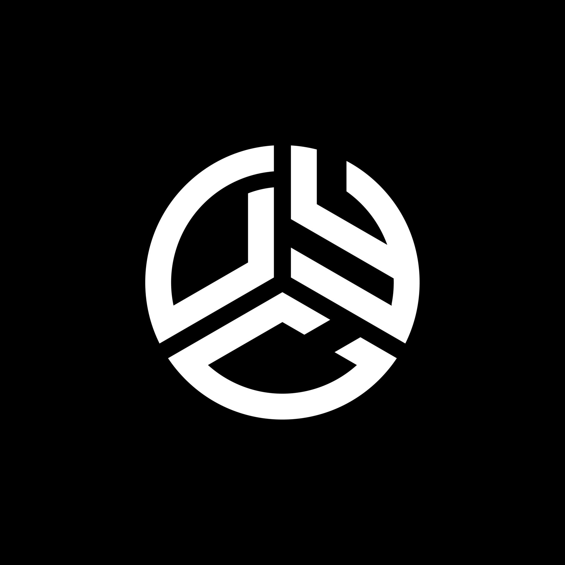 diseño de logotipo de letra dyc sobre fondo blanco. concepto de logotipo de letra de iniciales ...