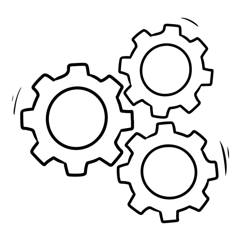 Conjunto De Engranajes Dibujados A Mano Concepto De Estilo De Boceto