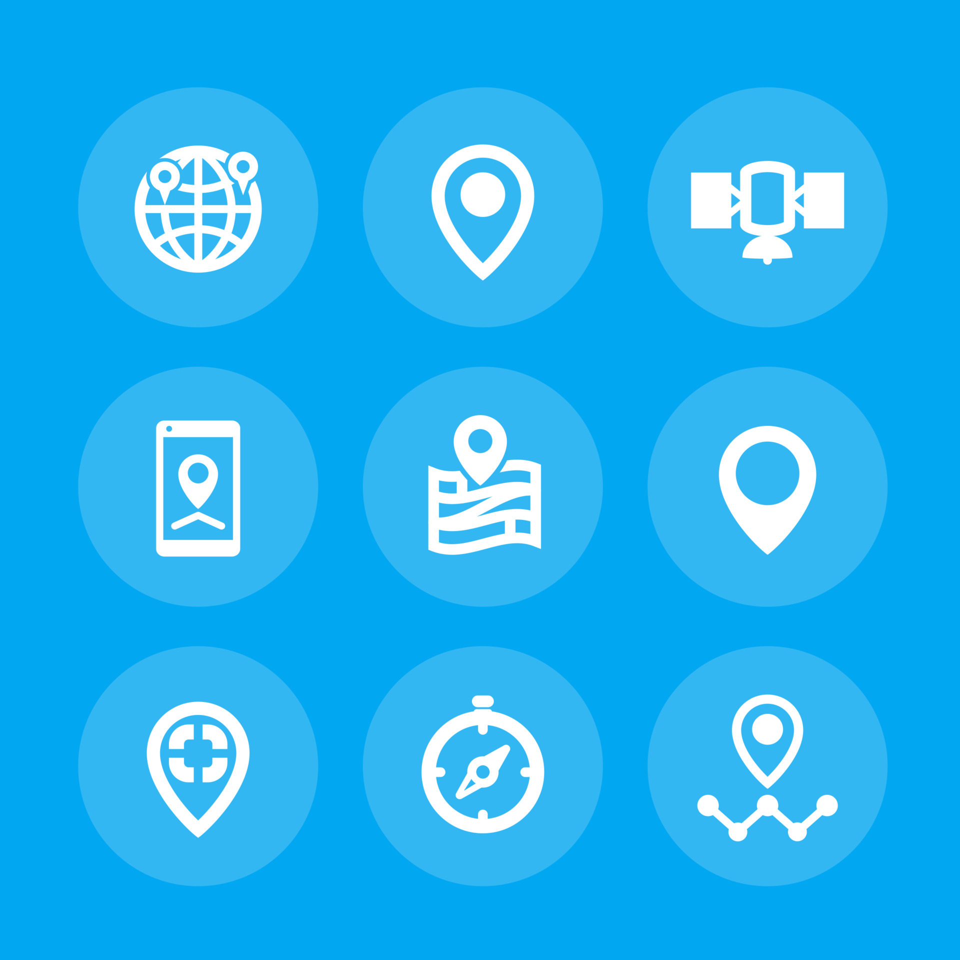 navigation icons, location marks, map pointers, vector symbols set 6959949 Vector Art at Vecteezy