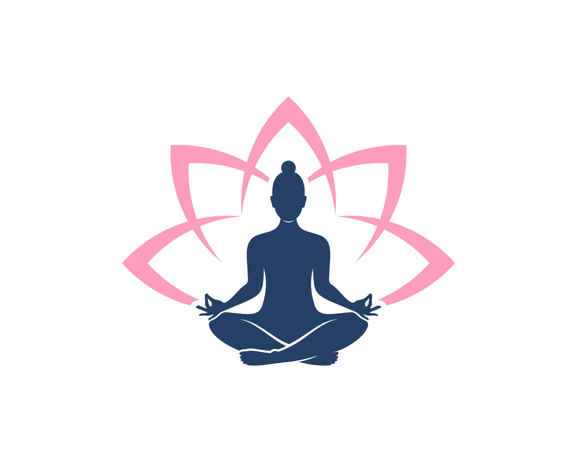 Women Yoga With Abstract Lotus Flower Behind 6961778 Vector Art At Vecteezy