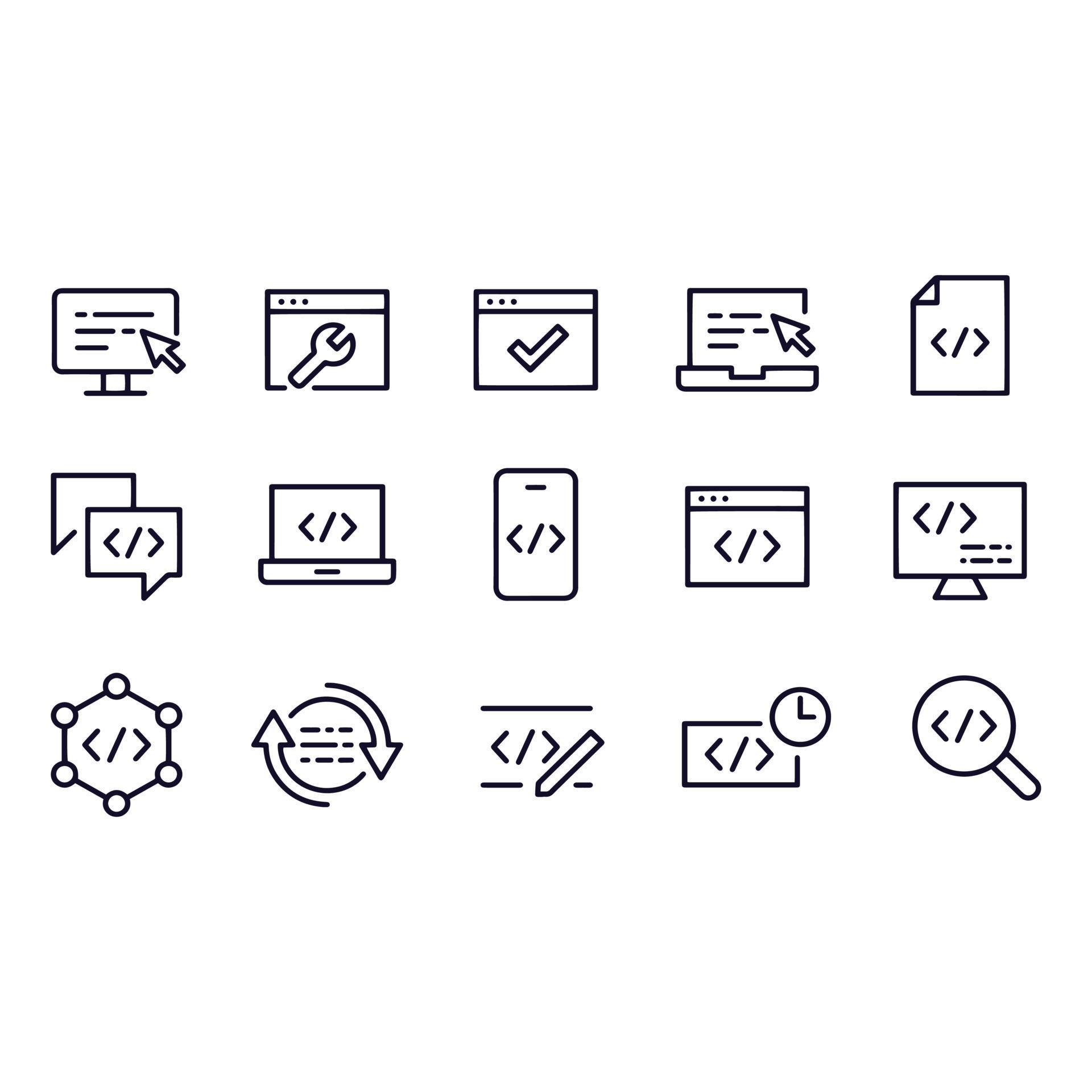 Programming Icons vector design 6964278 Vector Art at Vecteezy