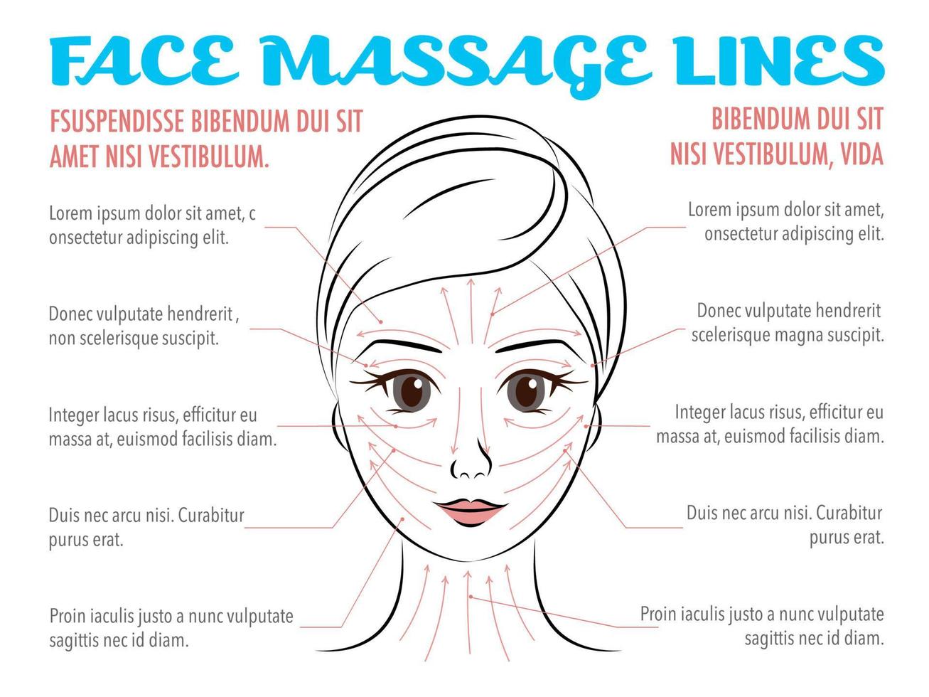 Face Massage Lines And Directions Infographic 6966588 Vector Art At