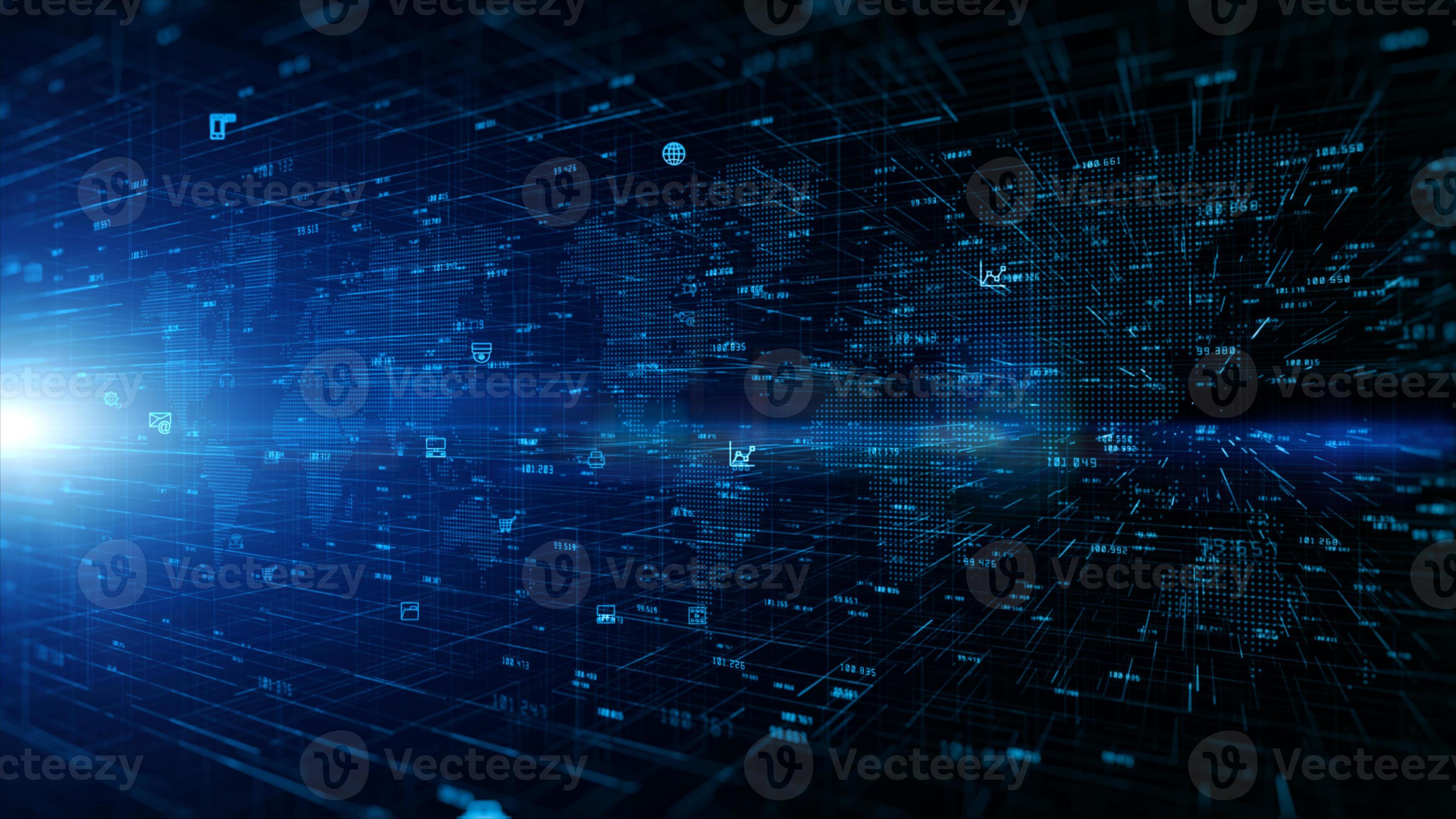 Technology Digital Data Network Connection And Cyber Security Concept