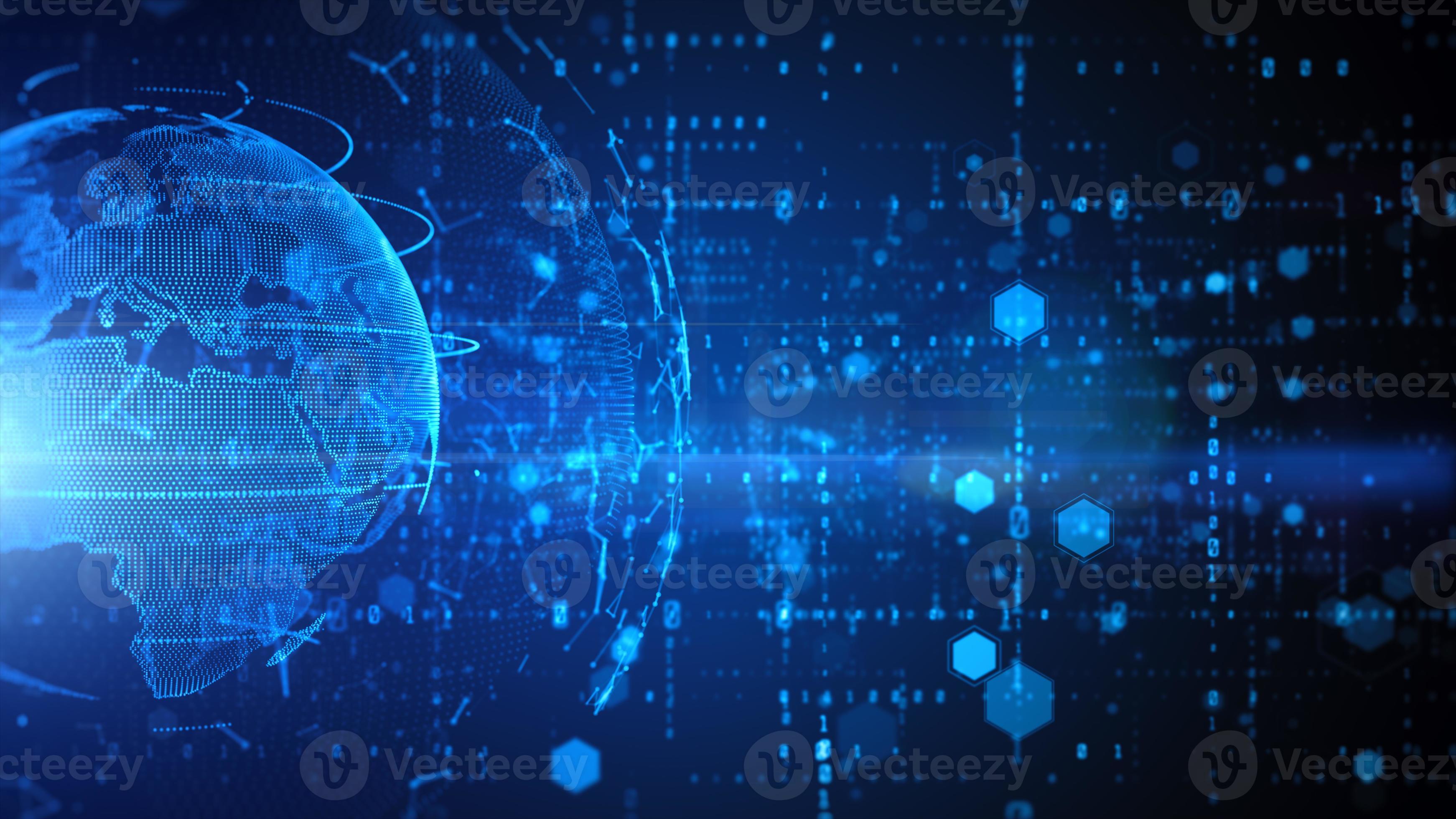 Technology Network Data Connection, Cyber Security digital data, Global ...