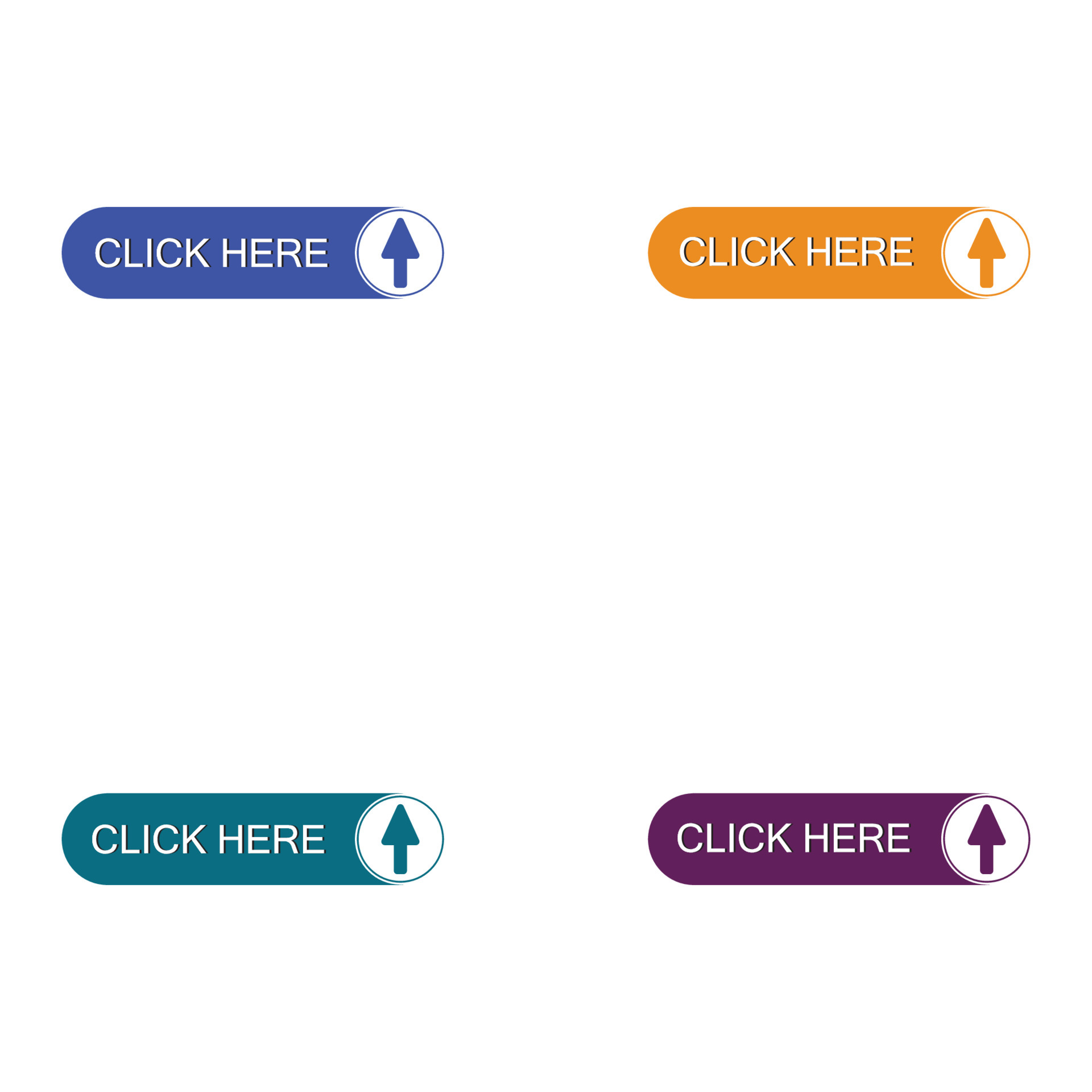 Set of different colorful buttons. Collection of modern buttons for ...