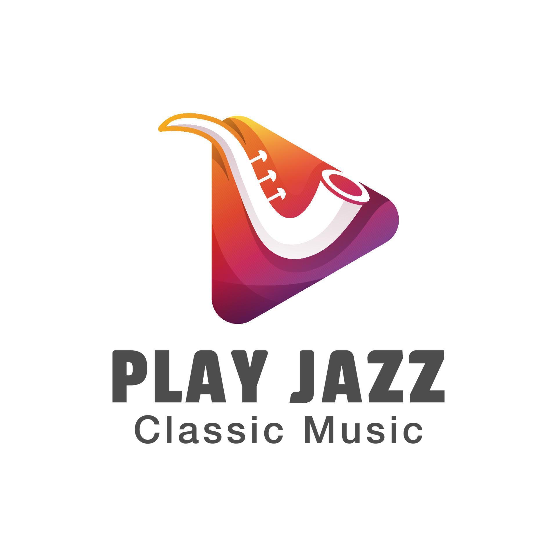 play jazz music logo. gradient music classic logo design, vector ...