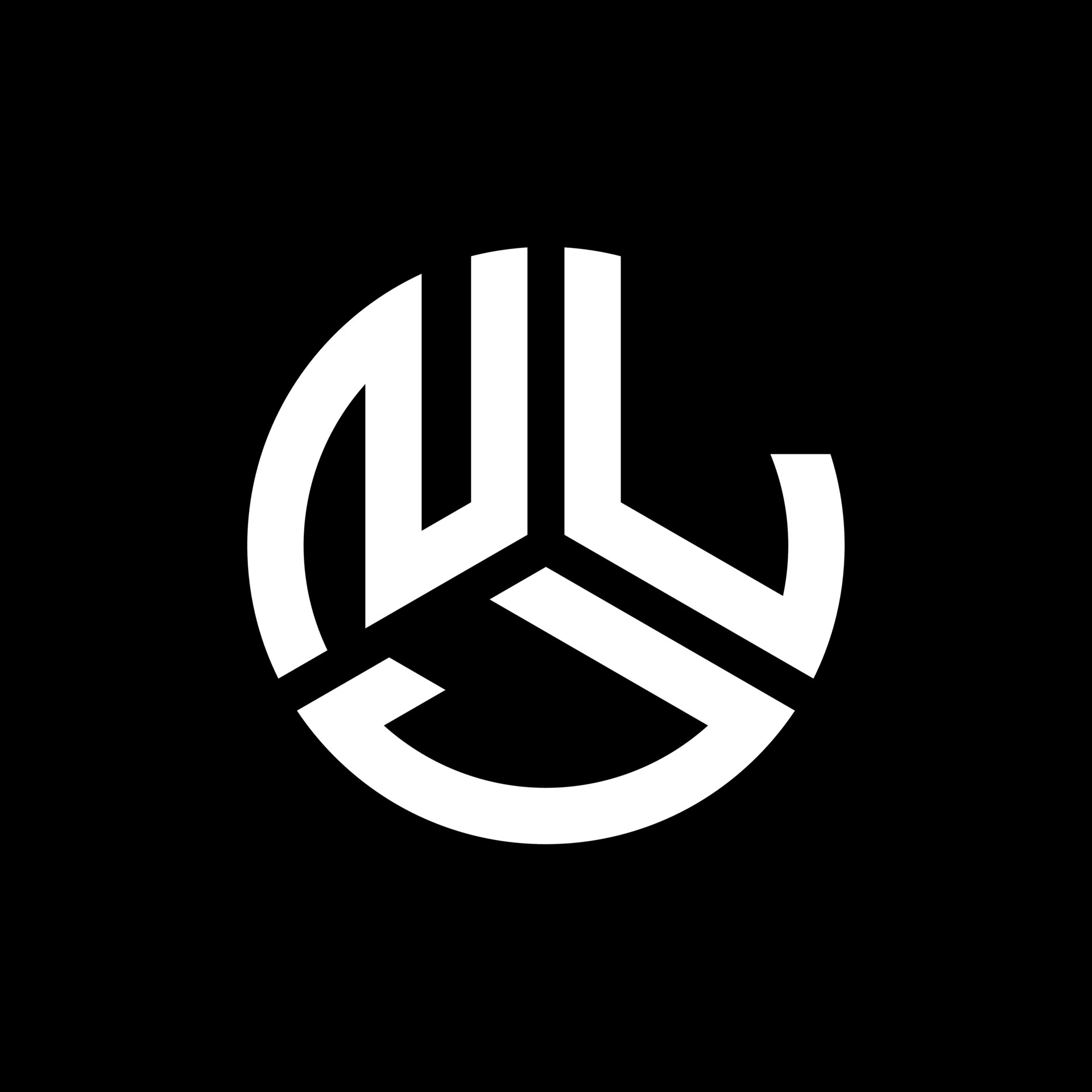 Nlj Letter Logo Design On Black Background Nlj Creative Initials