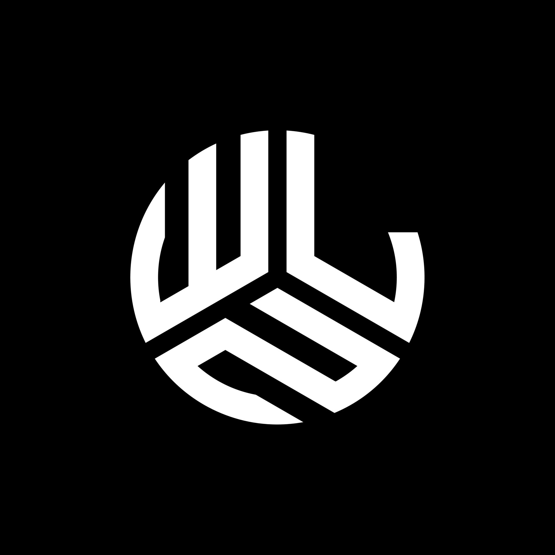 WLN letter logo design on black background. WLN creative initials ...