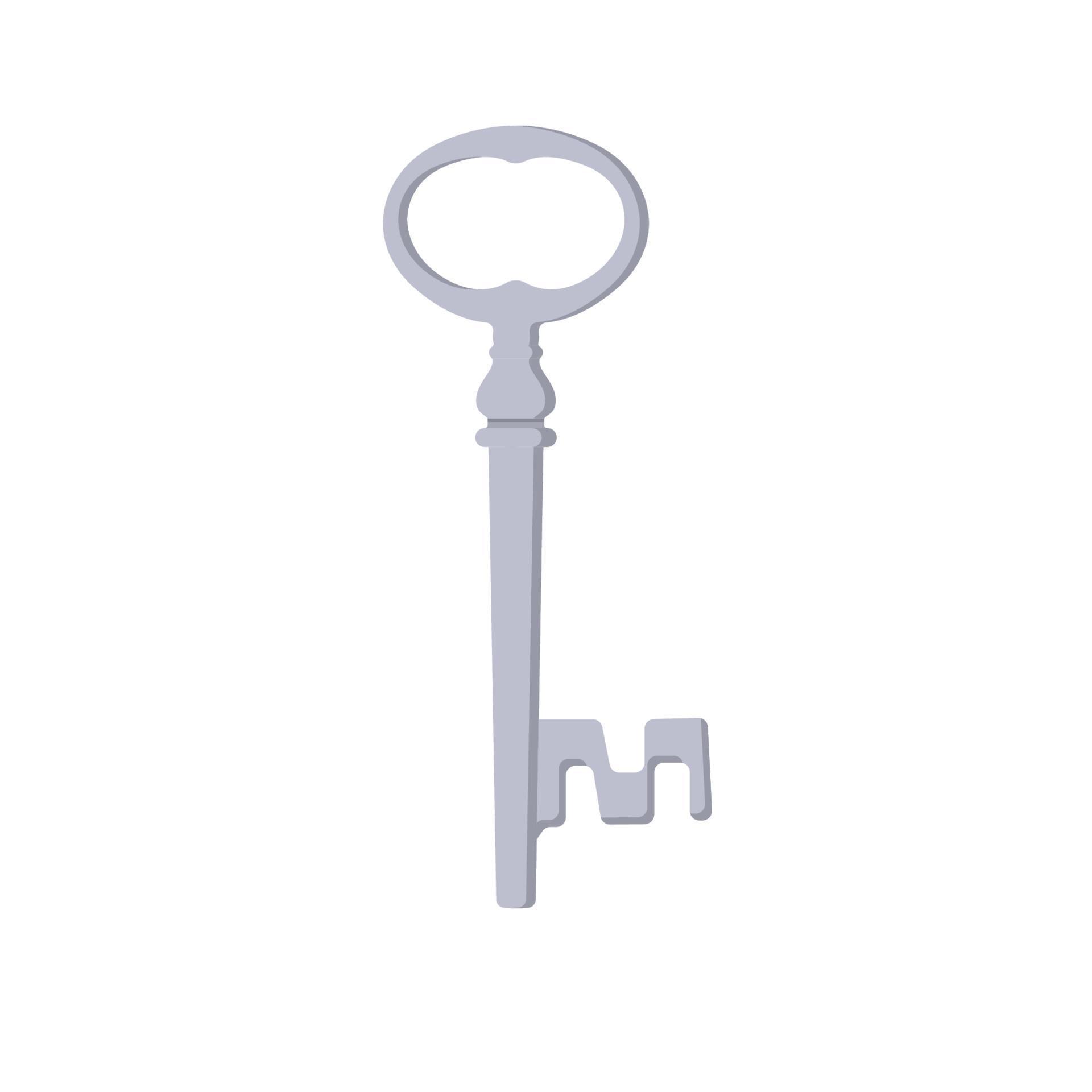 Vintage Key Flat Illustration. Clean Icon Design Element on Isolated ...