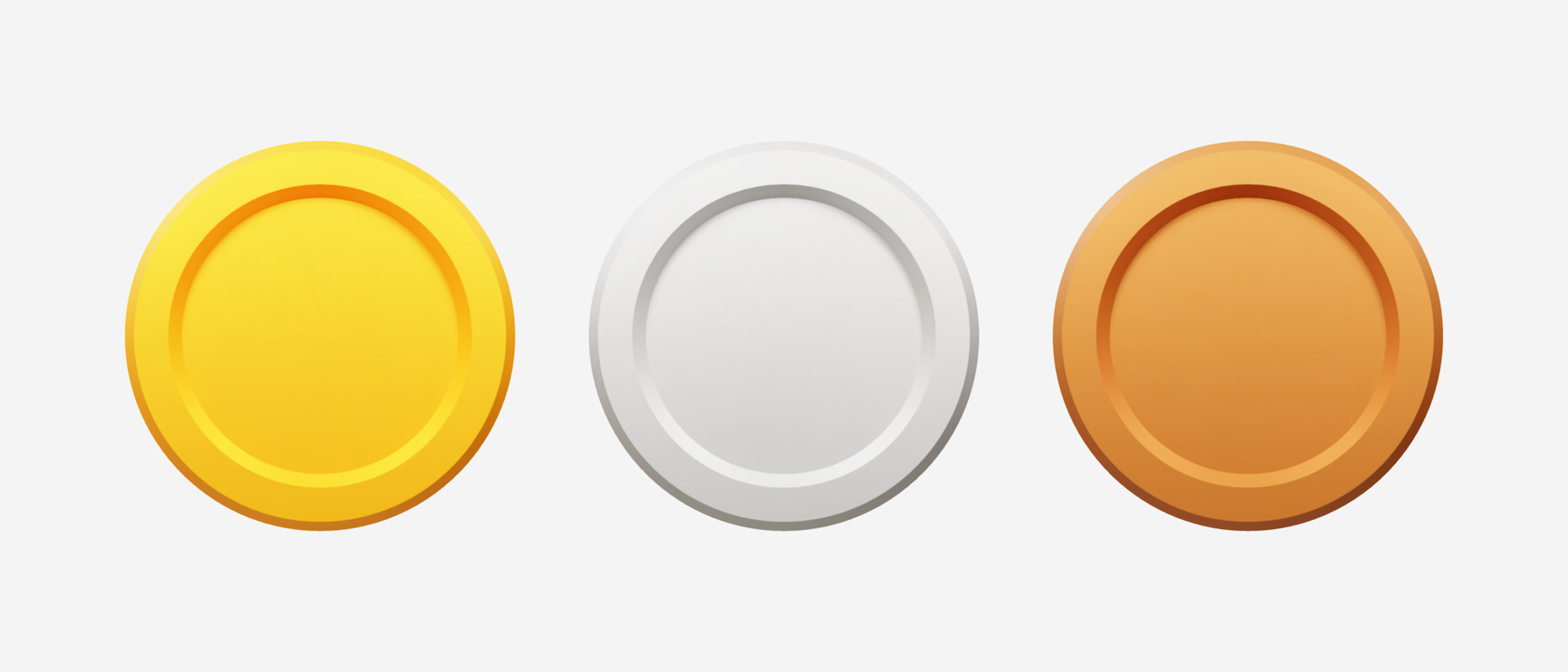 3d realistic gold silver bronze coin vector illustration 6993438 Vector ...