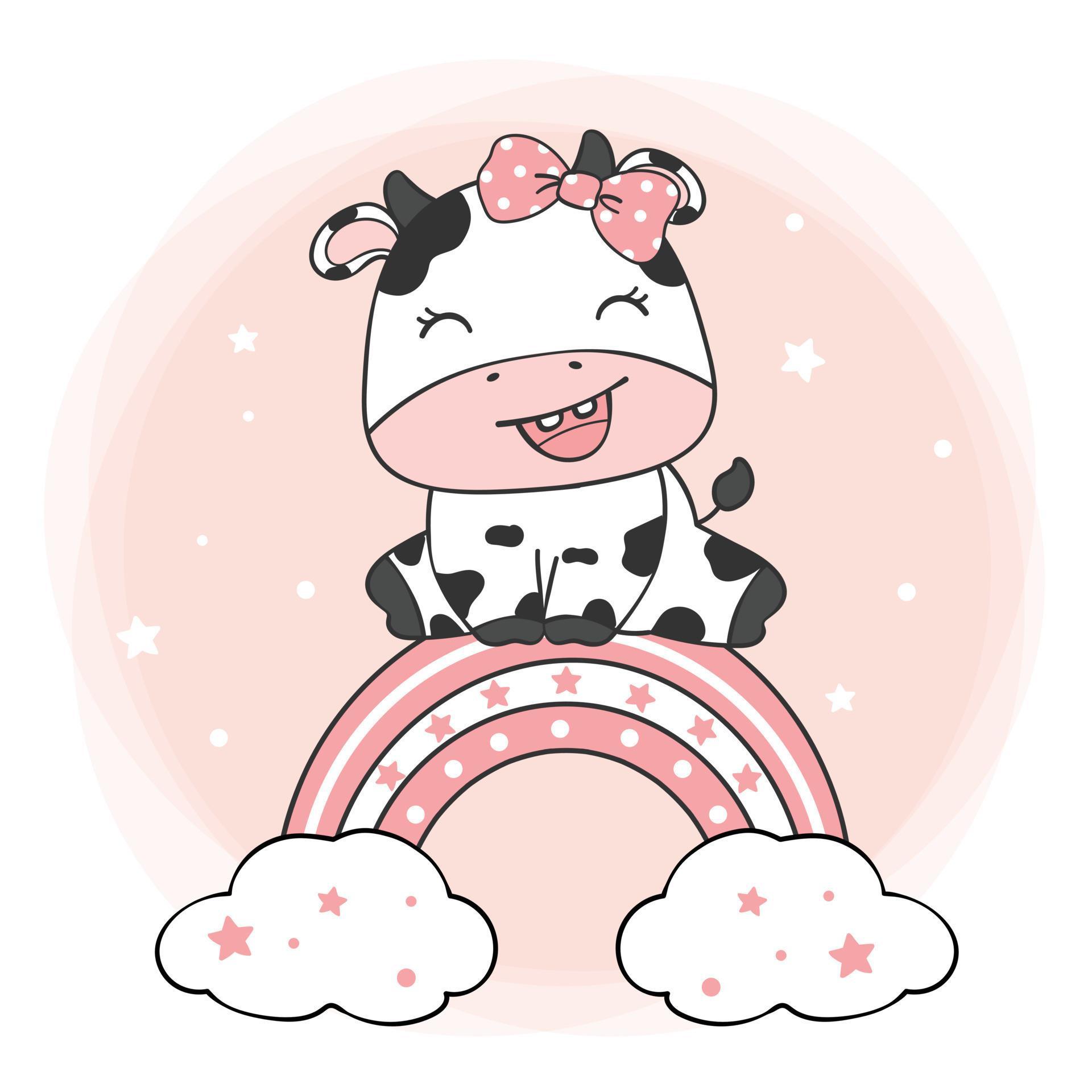 cute animal baby shower birthday girl greeting card, baby cow boy ...