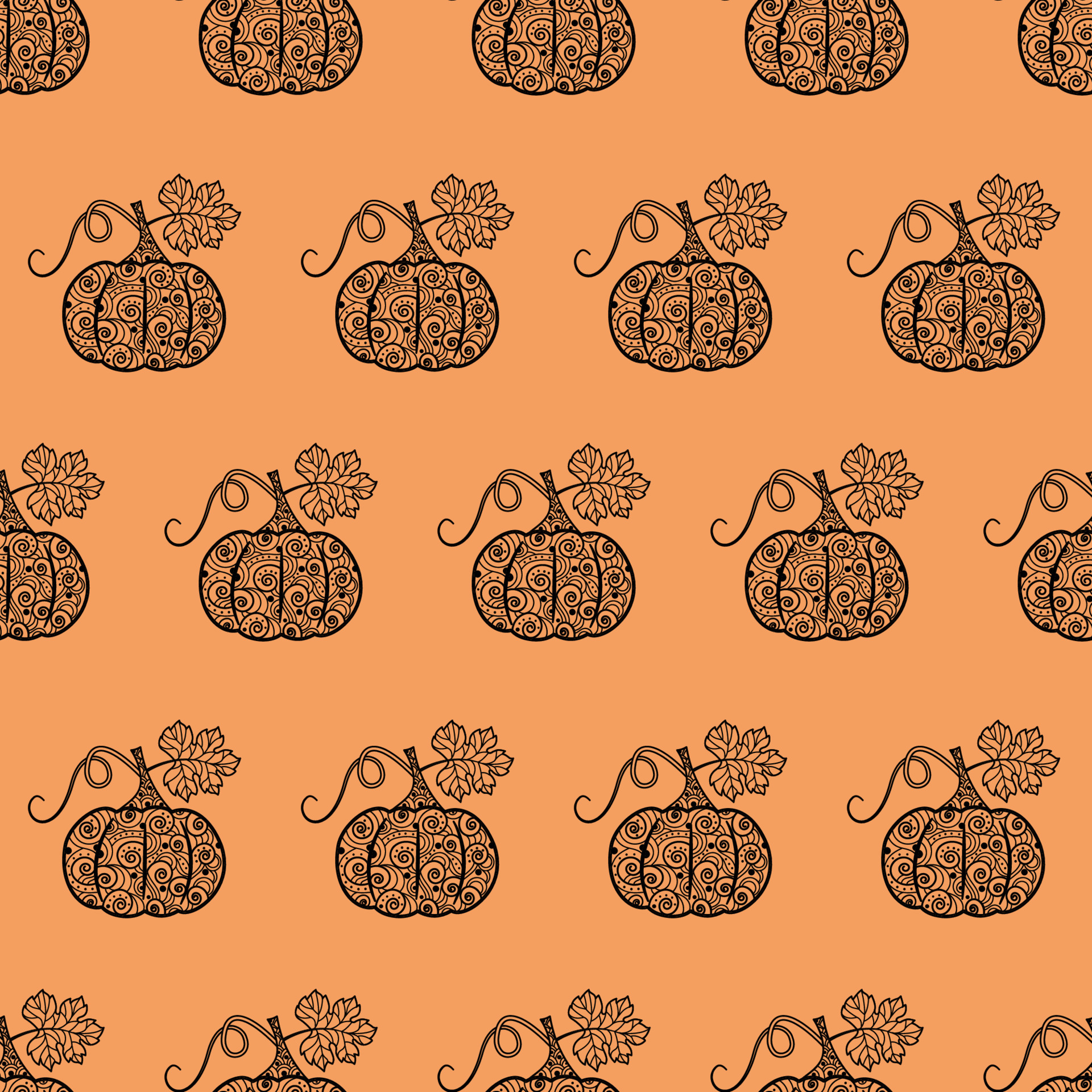 Seamless pattern with pumpkins. Vector isolated background with ...
