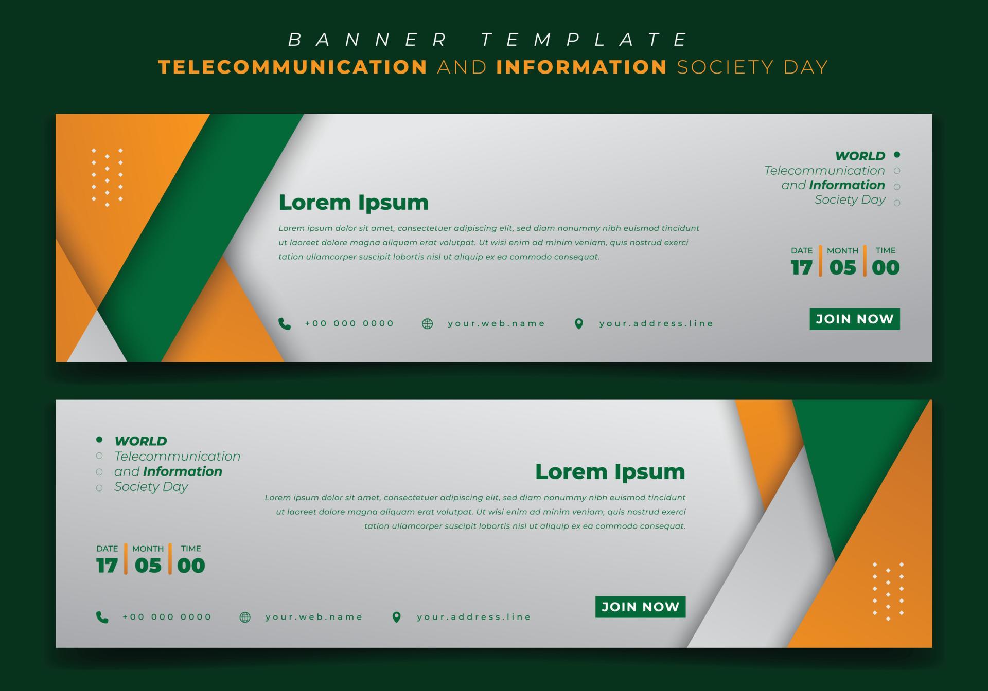Web banner template with geometric green yellow background for ...