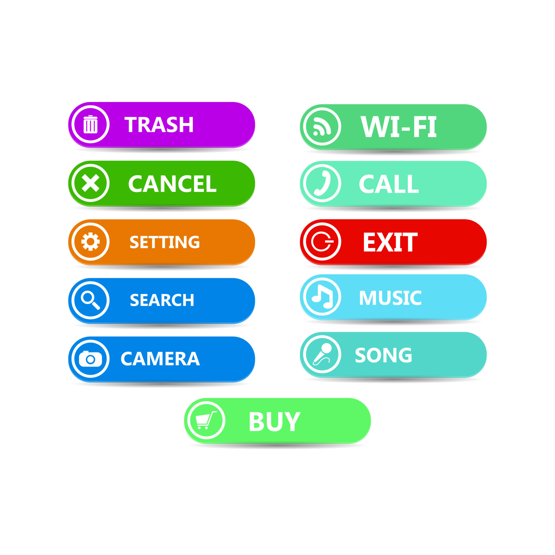 website set buttons rounded horizontal shapes 6999976 Vector Art at ...