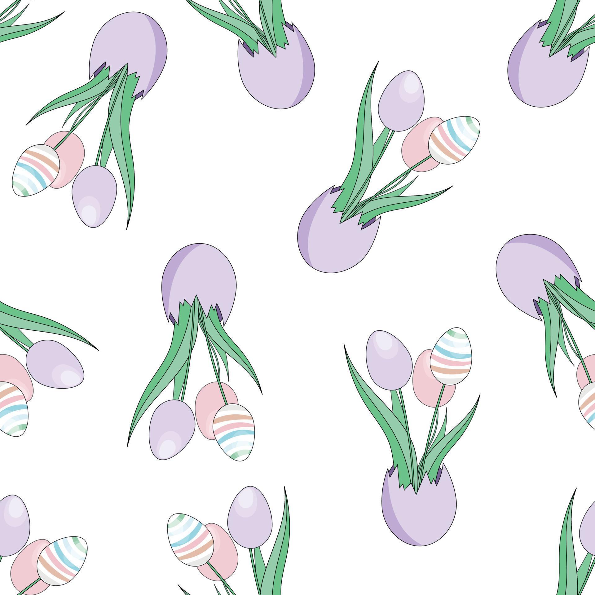 seamless pattern, Easter bouquet of tulips in the form of an egg, on a ...