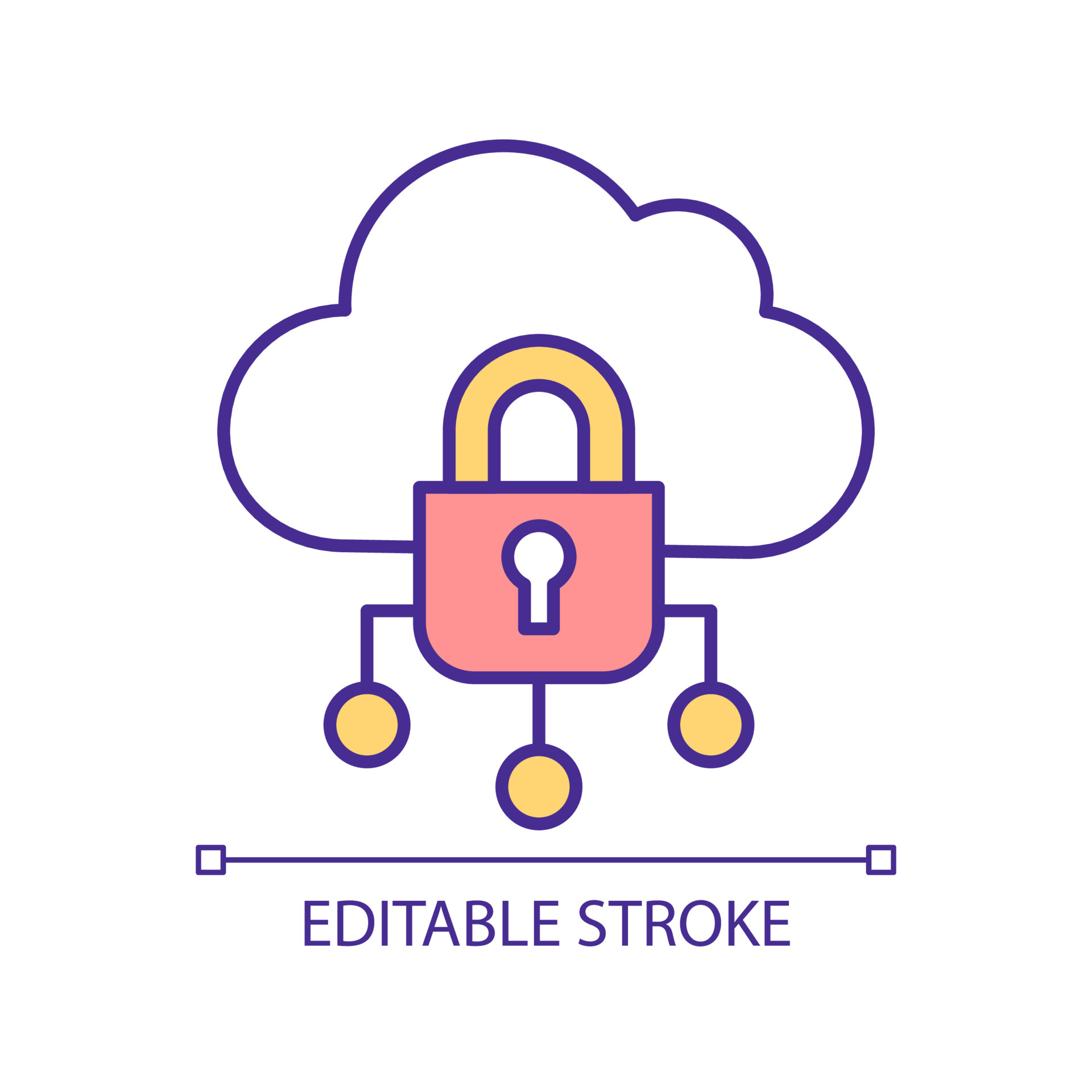 Safety Of Cloud Database Rgb Color Icon Closed Access To Digital Information Virtual Network