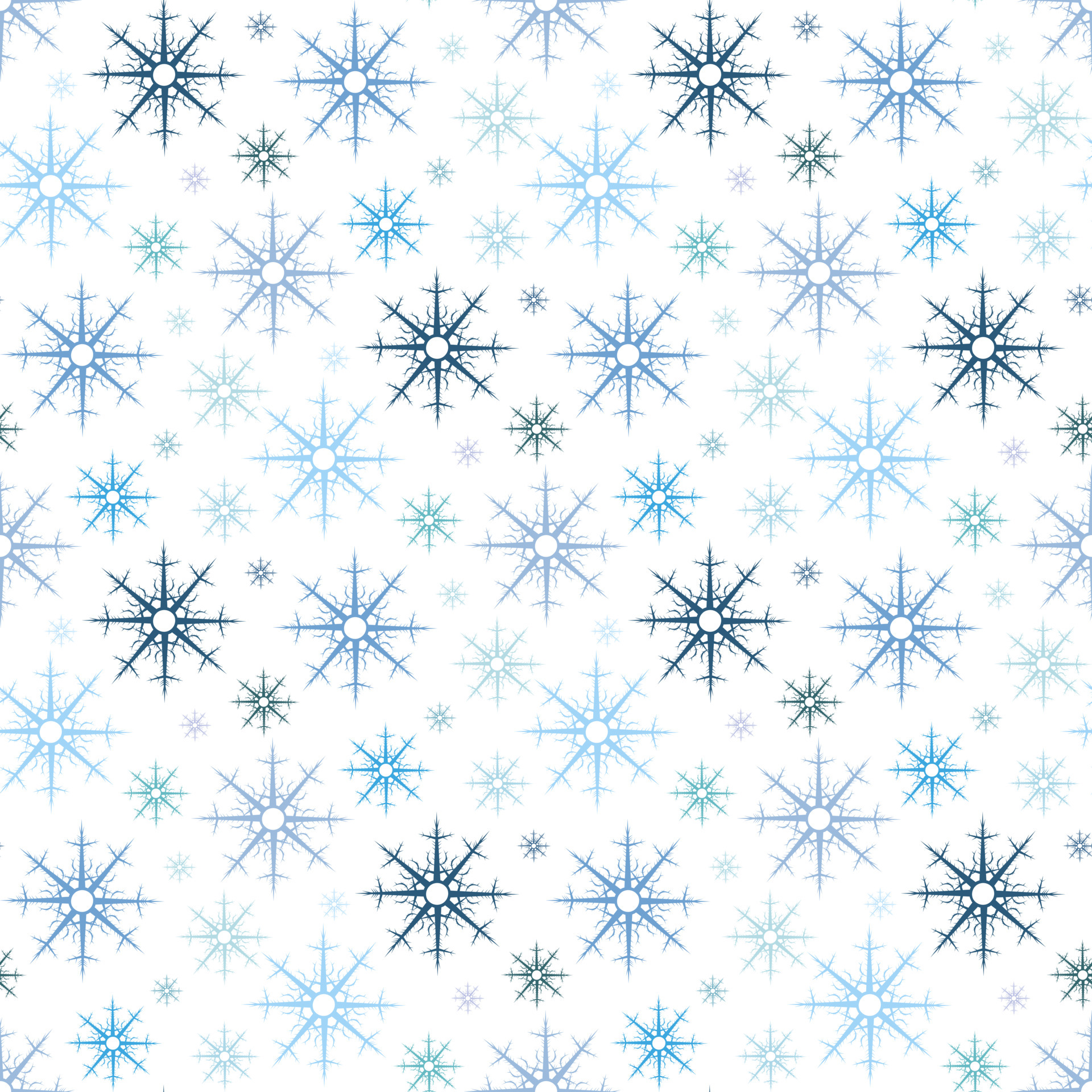 Seamless pattern with light and dark blue snowflakes on white ...