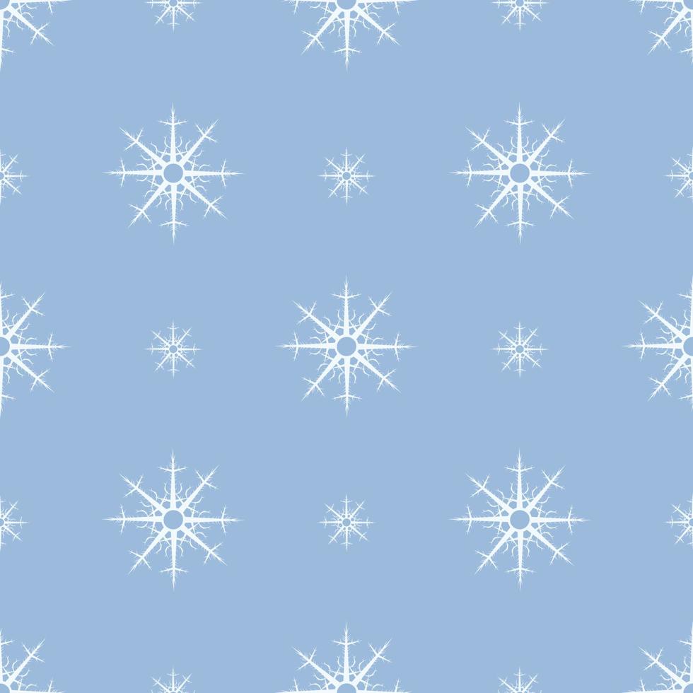 Seamless pattern with white snowflakes on light blue background. Vector ...