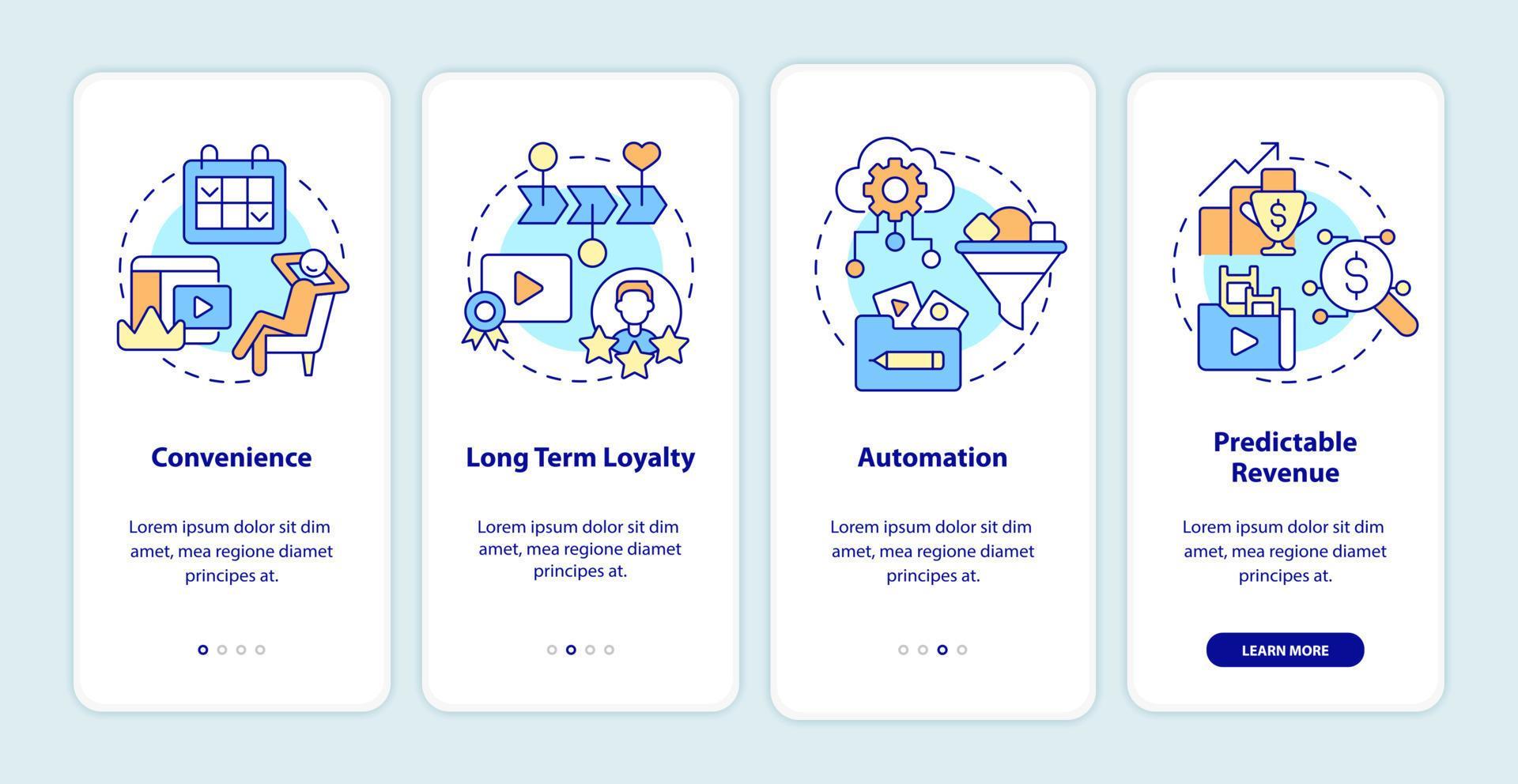 Benefits Of Subscription Based Services Onboarding Mobile App Screen