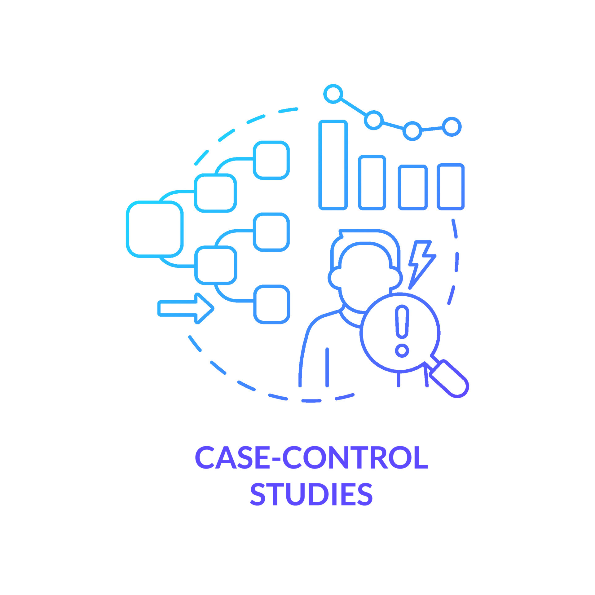 Case-control studies blue gradient concept icon 7004198 Vector Art at ...