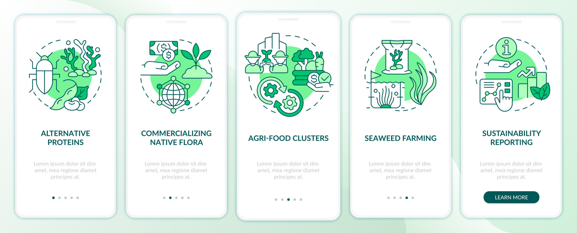 Agricultural Trends Green Onboarding Mobile App Screen 7004334 Vector Art At Vecteezy