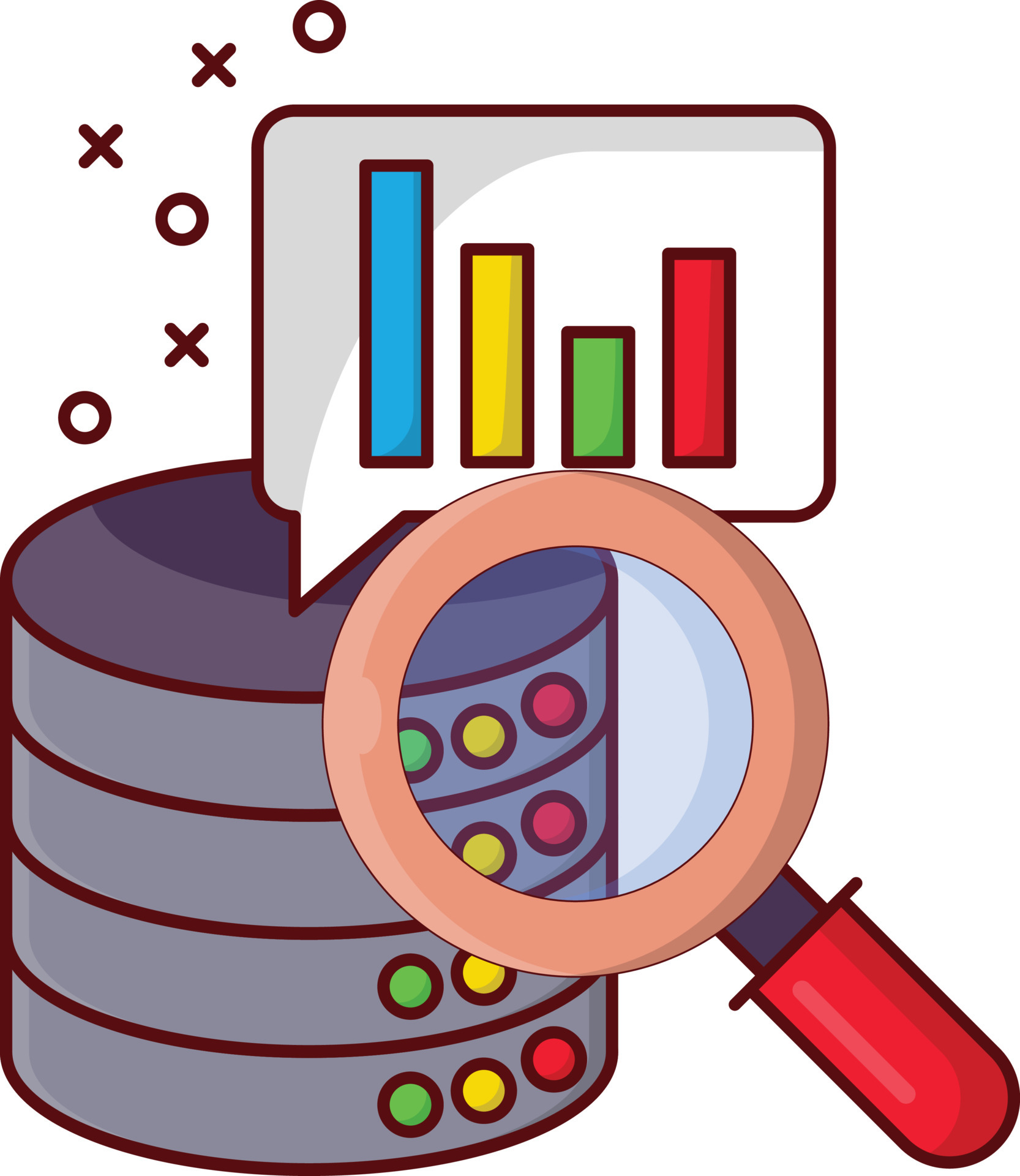 database graph vector illustration on a background.Premium quality ...