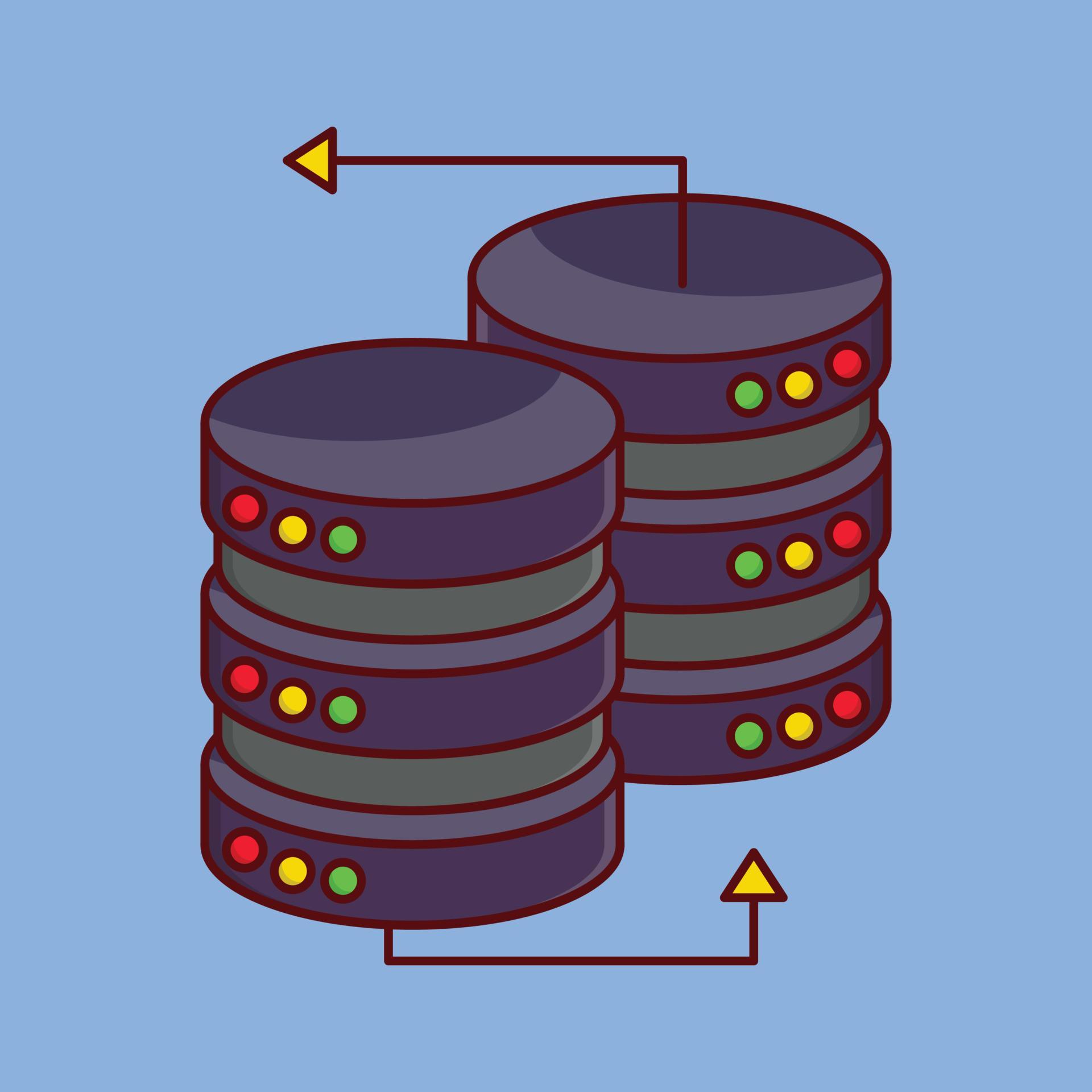 database transfer vector illustration on a background.Premium quality ...