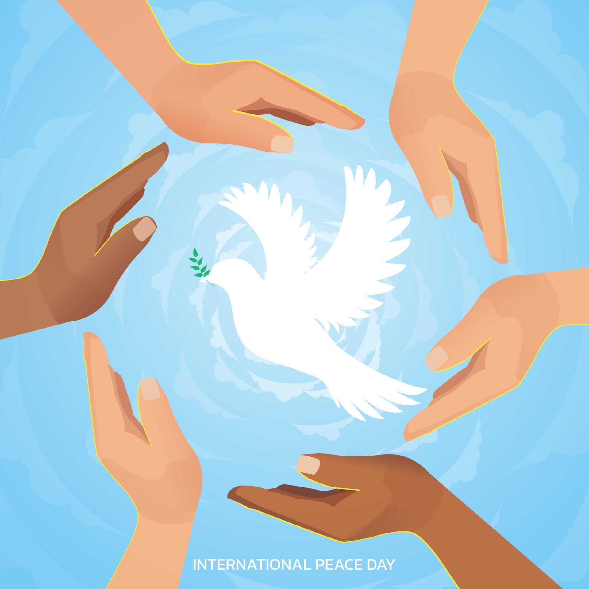 concepto del día internacional de la paz. ilustración concepto actual ...