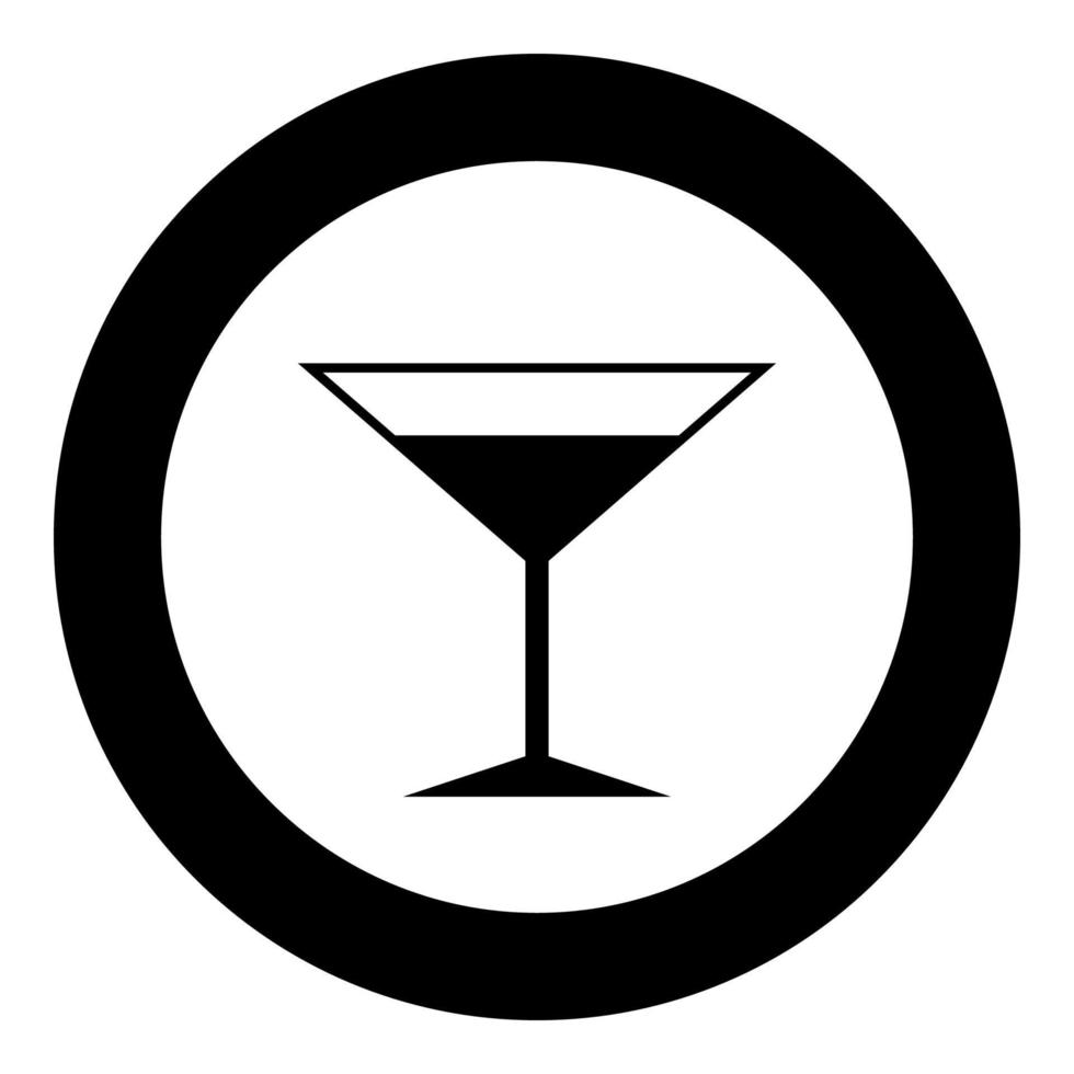Martini Glass Icon Black Color In Circle Or Round 7013278 Vector Art At Vecteezy