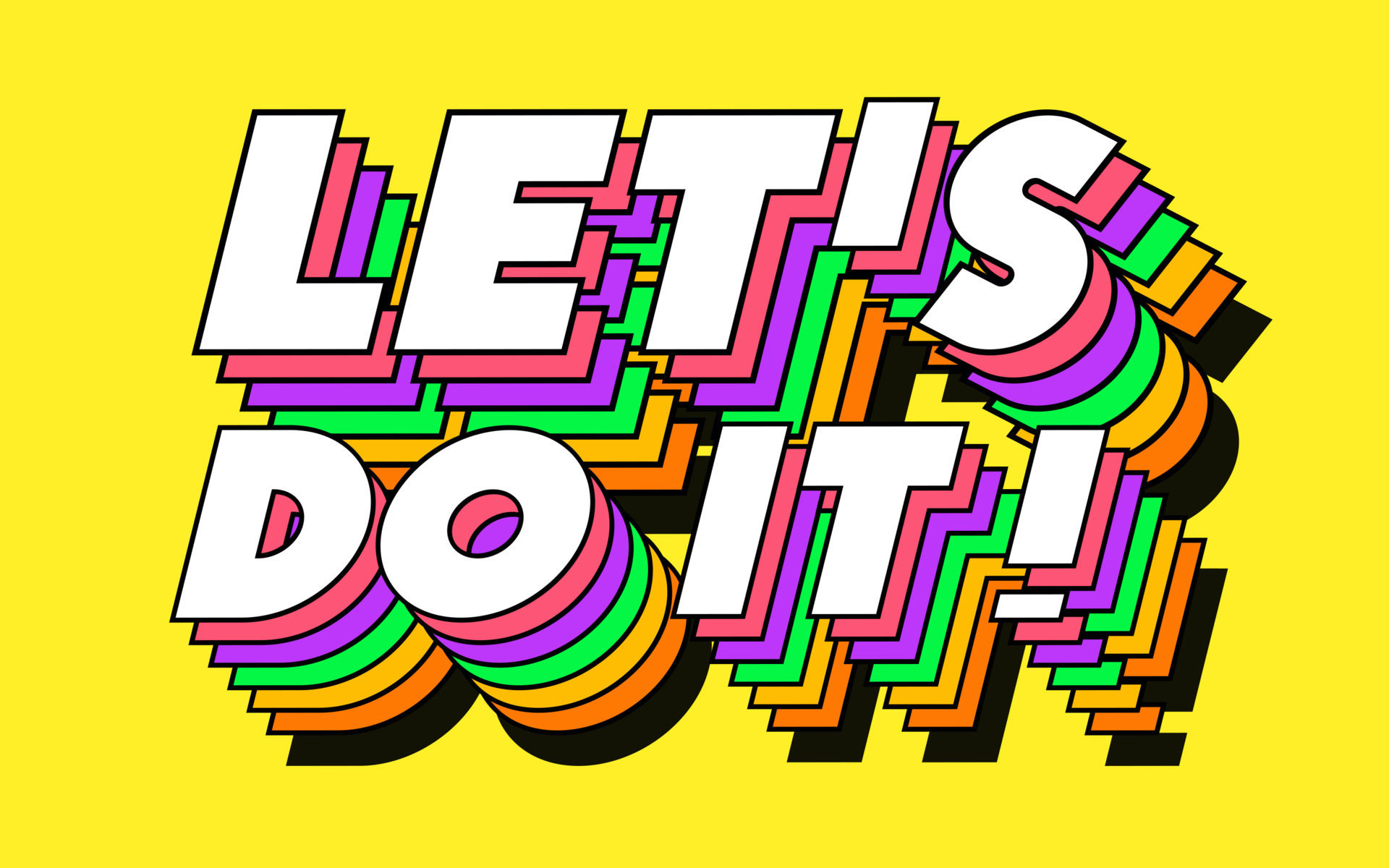 Lets Do It 3d Sign Trendy Typography For Banner 7016686 Vector Art At