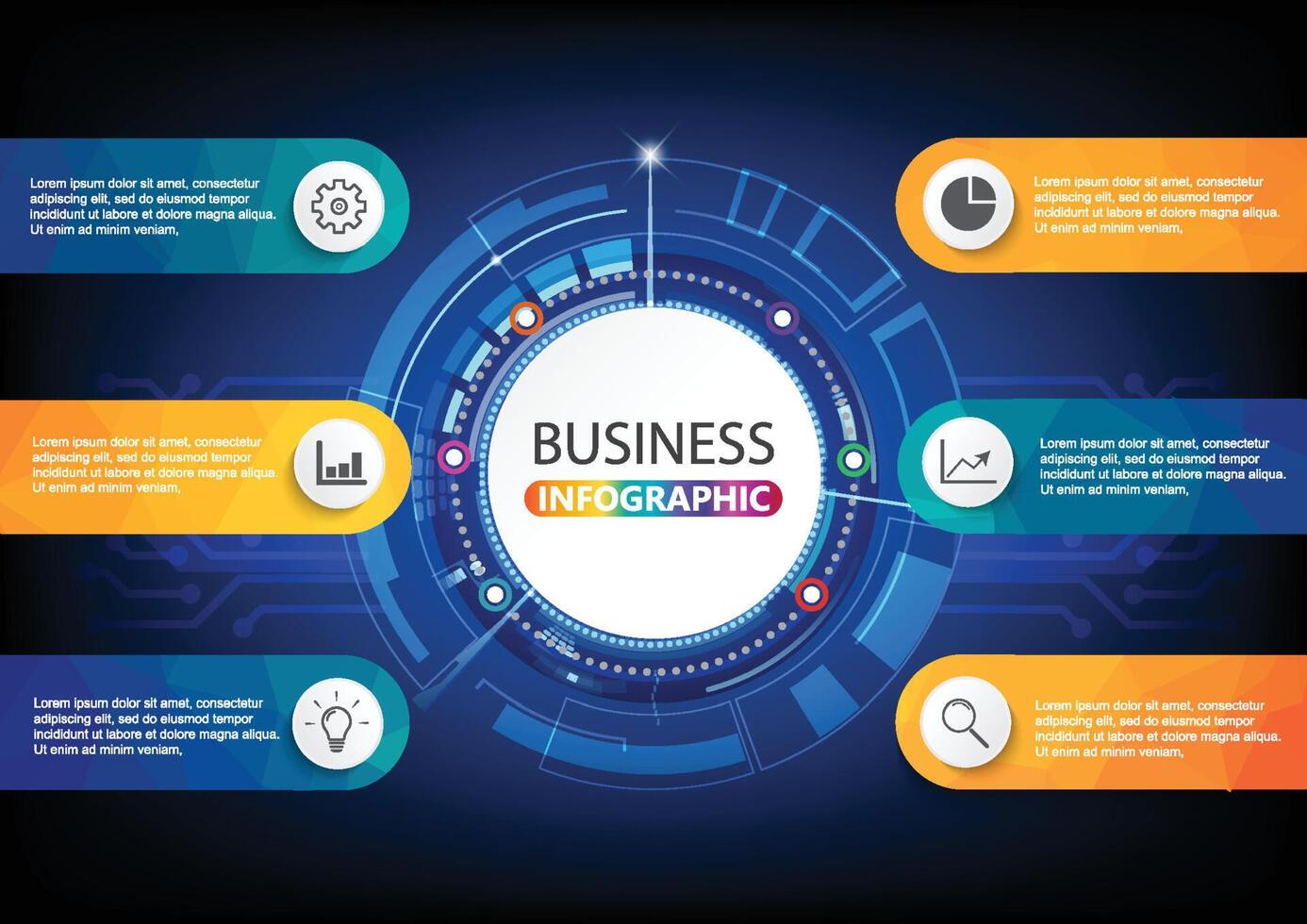 Business data visualization. Process chart. Abstract elements of graph ...