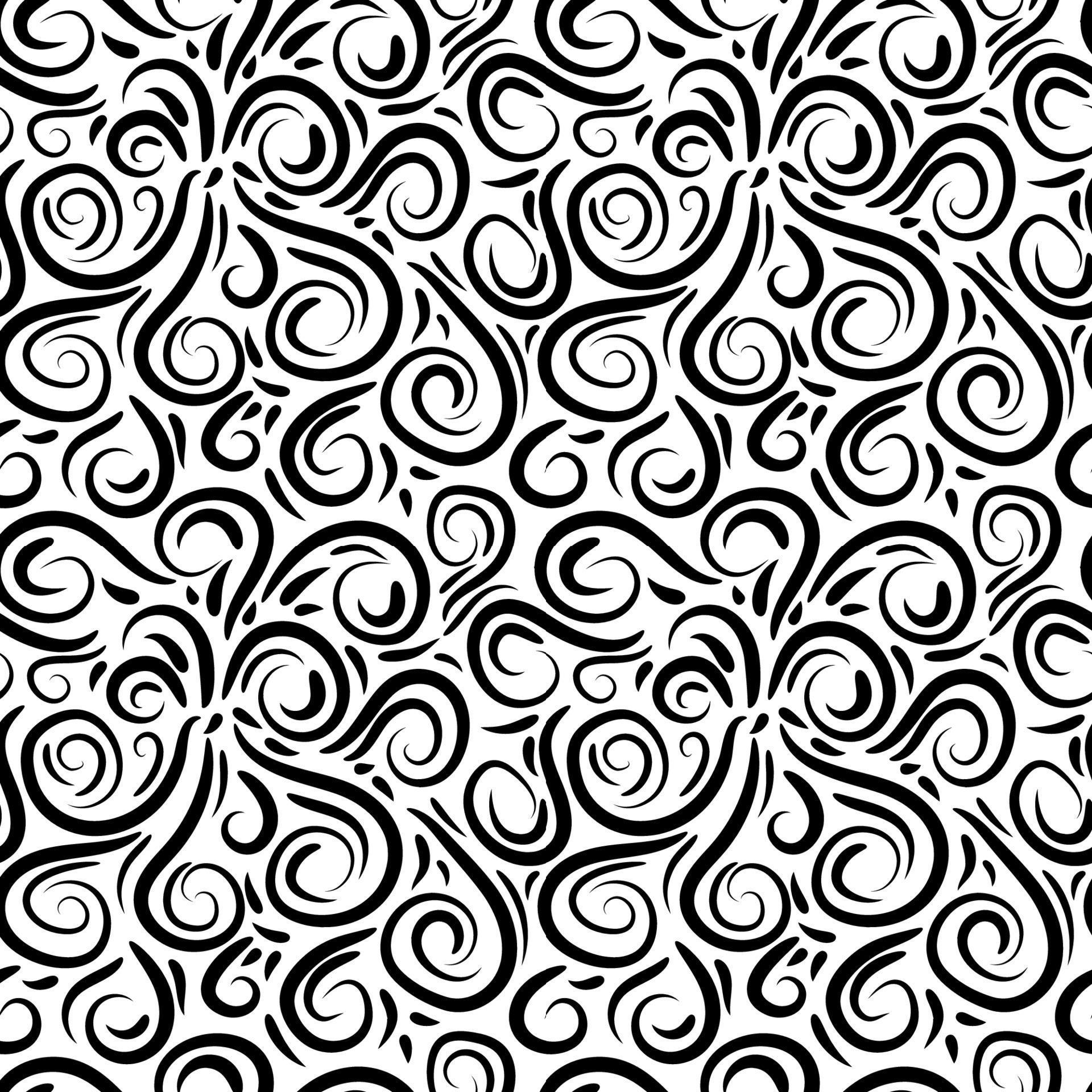 Abstract hand drawn doodle thin line wavy seamless pattern. Curly ...