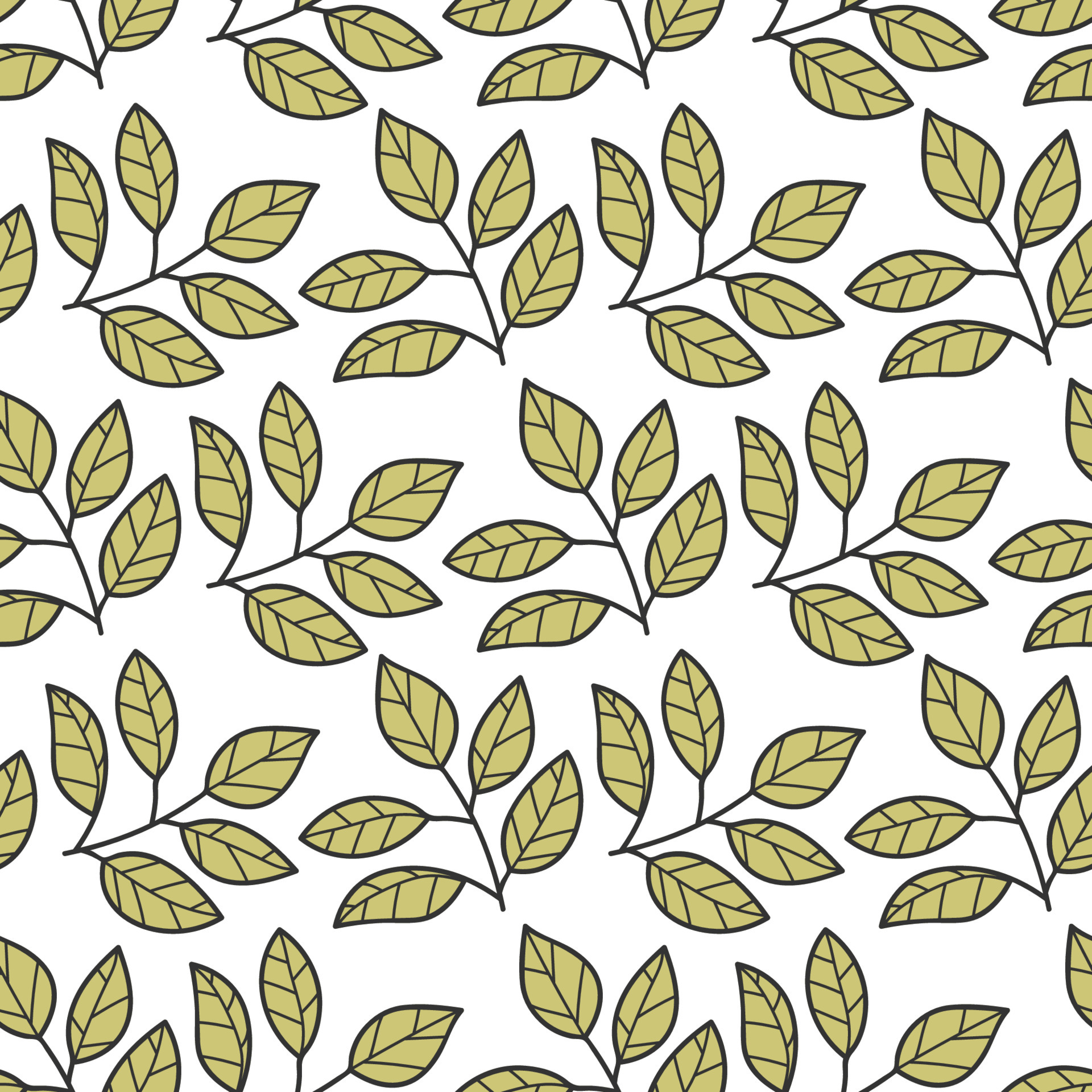 Floral seamless pattern with branches and leaves. 7025794 Vector Art at ...