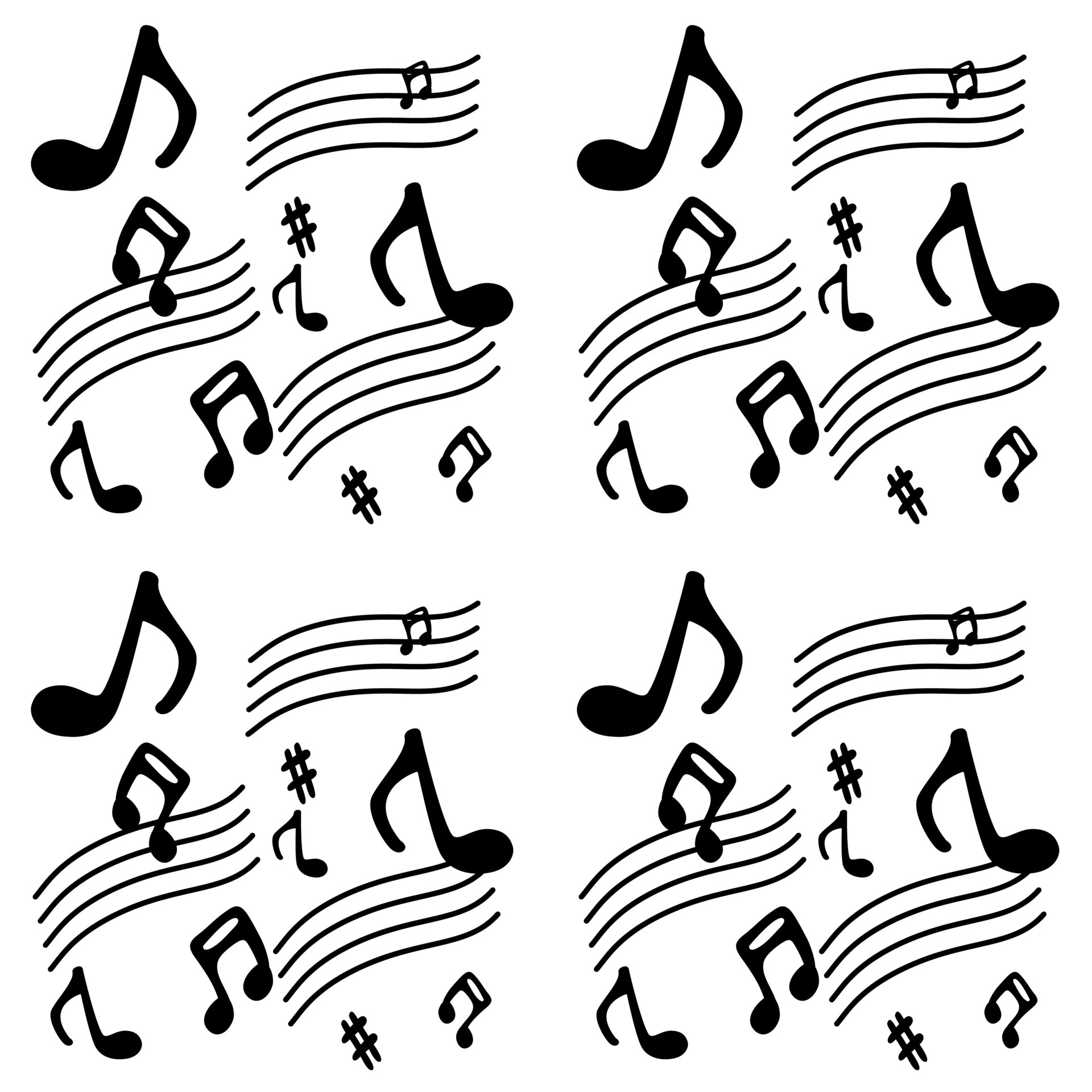 seamless background music notes black white background 7028658 Vector ...