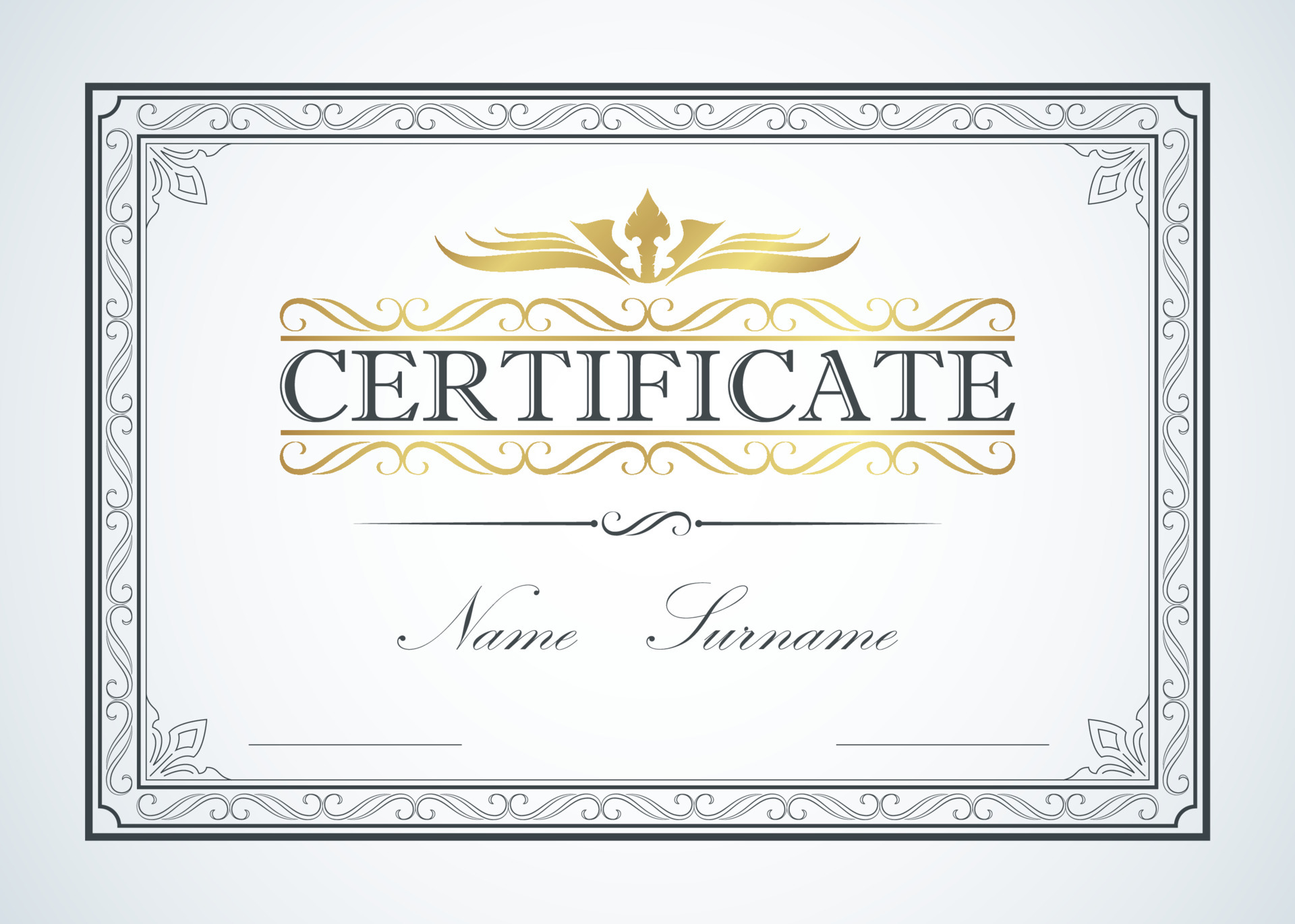 Certificate Border Frame Template Guide Design Retro Vintage Luxury For Text Decorative With