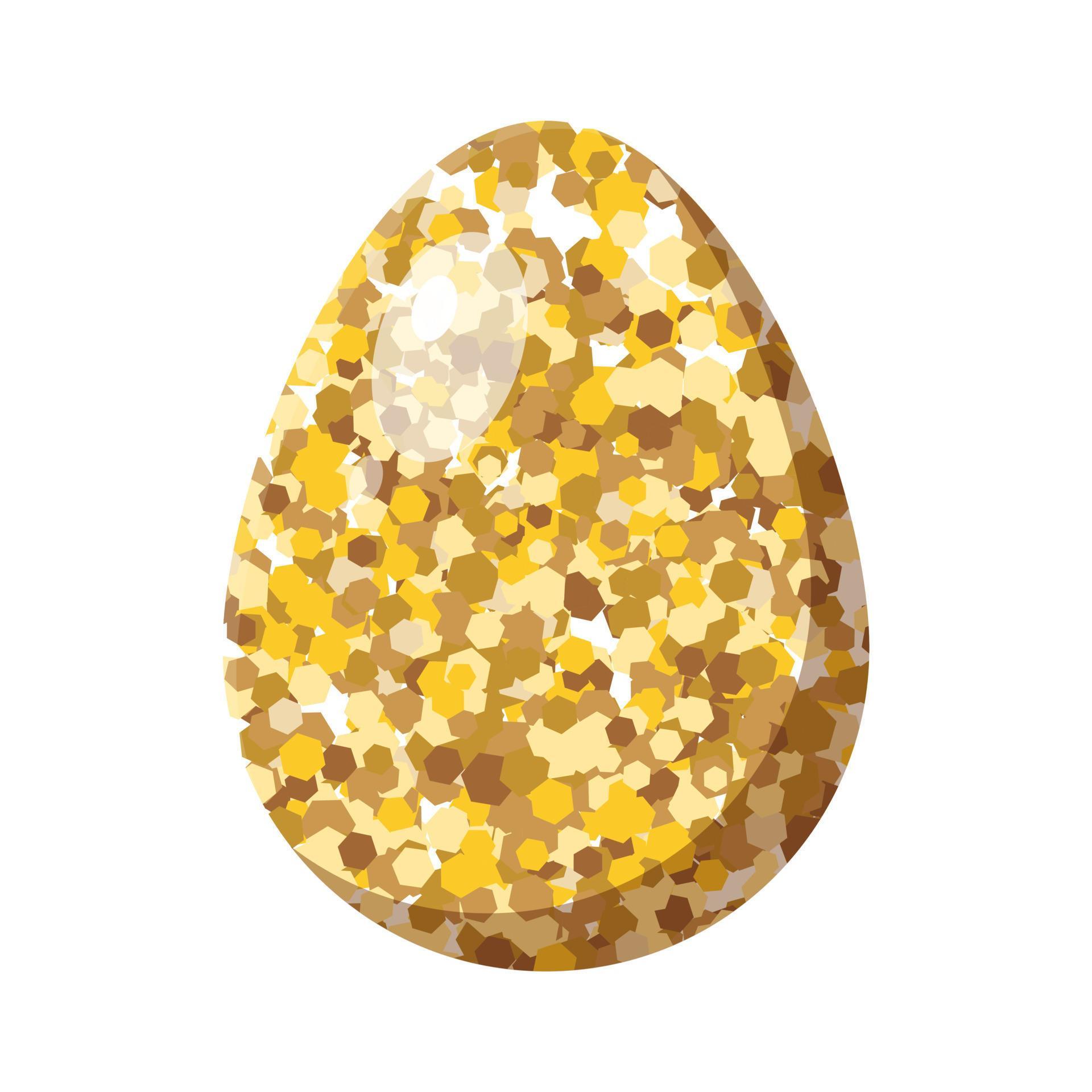 Golden glitter texture egg. Easter holiday design. 7034886 Vector Art ...