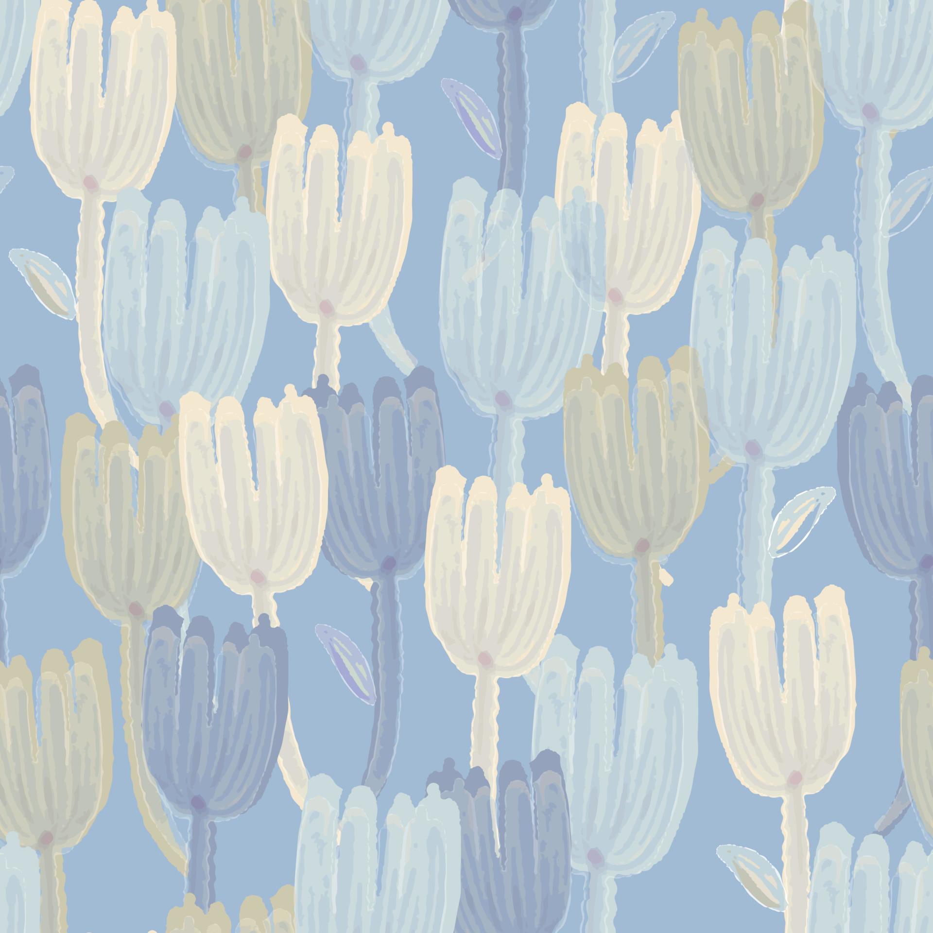 seamless cute hand draw flower pattern on blue background , greeting ...