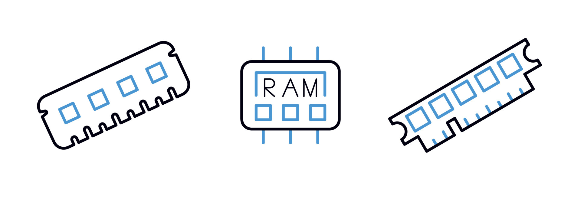 Computer and smart device ram icon set. This symbol is the symbol set ...
