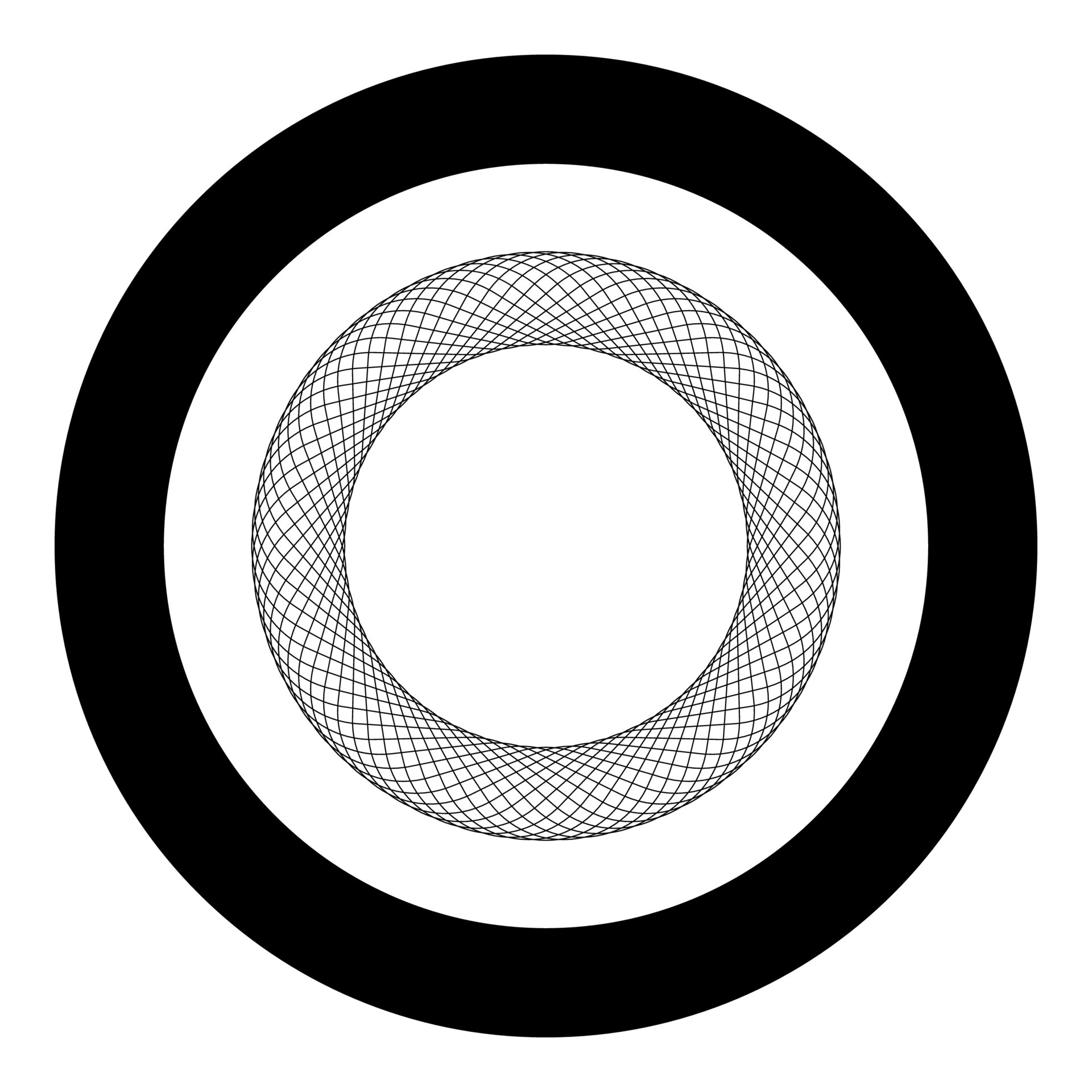 Spirograph Element Empty In Center Abstract Concentric Symbol Icon In