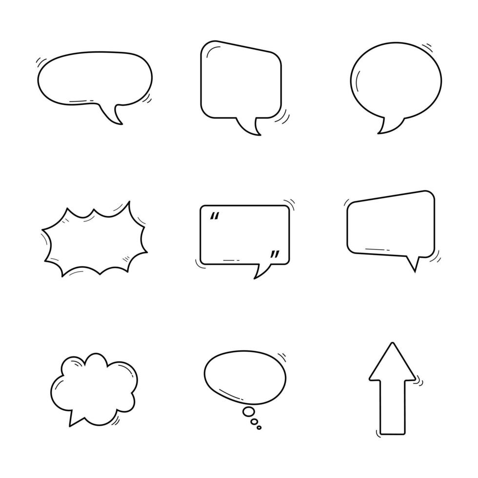 set of speech bubble frames for comic text isolated white background. Empty outline bubble for ...