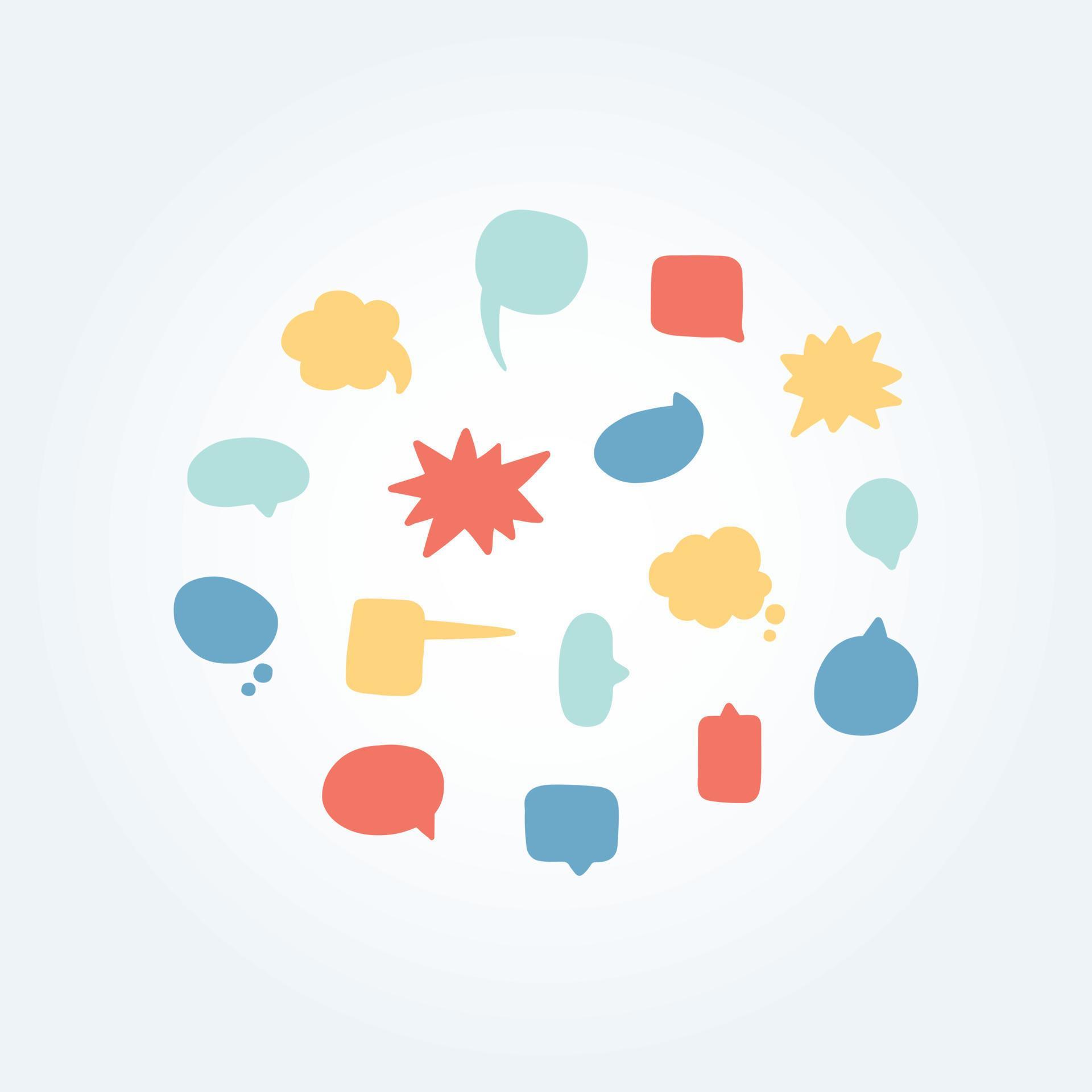 Hand drawn vector illustration of speech bubbles set. 7048994 Vector ...